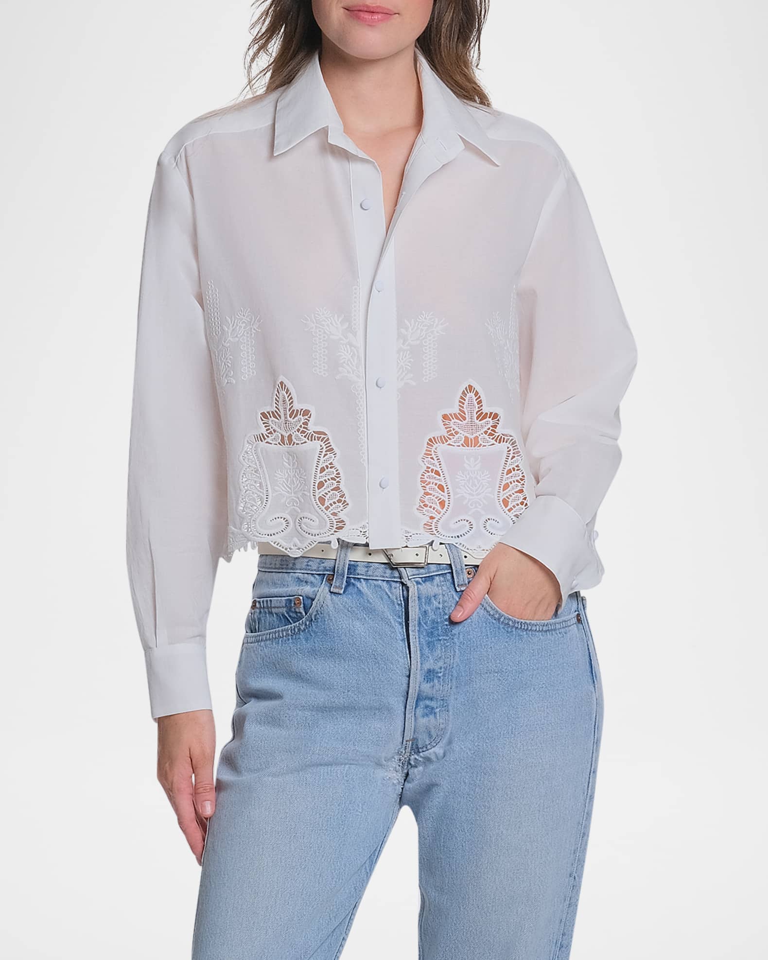 CISSA The Shorty Cropped Shirt | Neiman Marcus