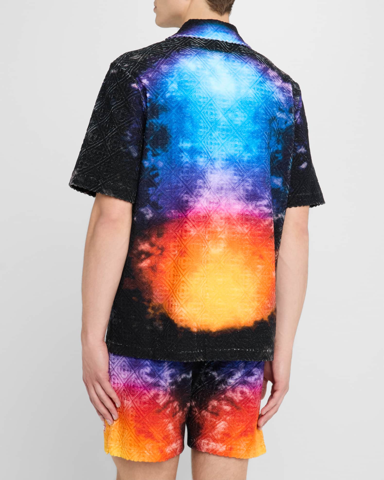 CASABLANCA Men's Gradient Monogram Toweling Camp Shirt | Neiman Marcus