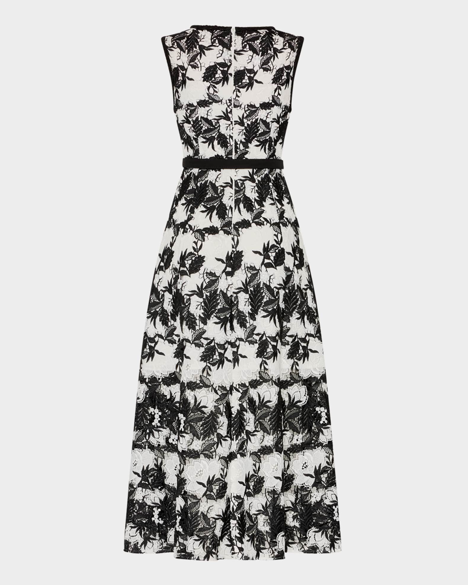 Milly Paloma Two-Tone Lace Midi Dress | Neiman Marcus