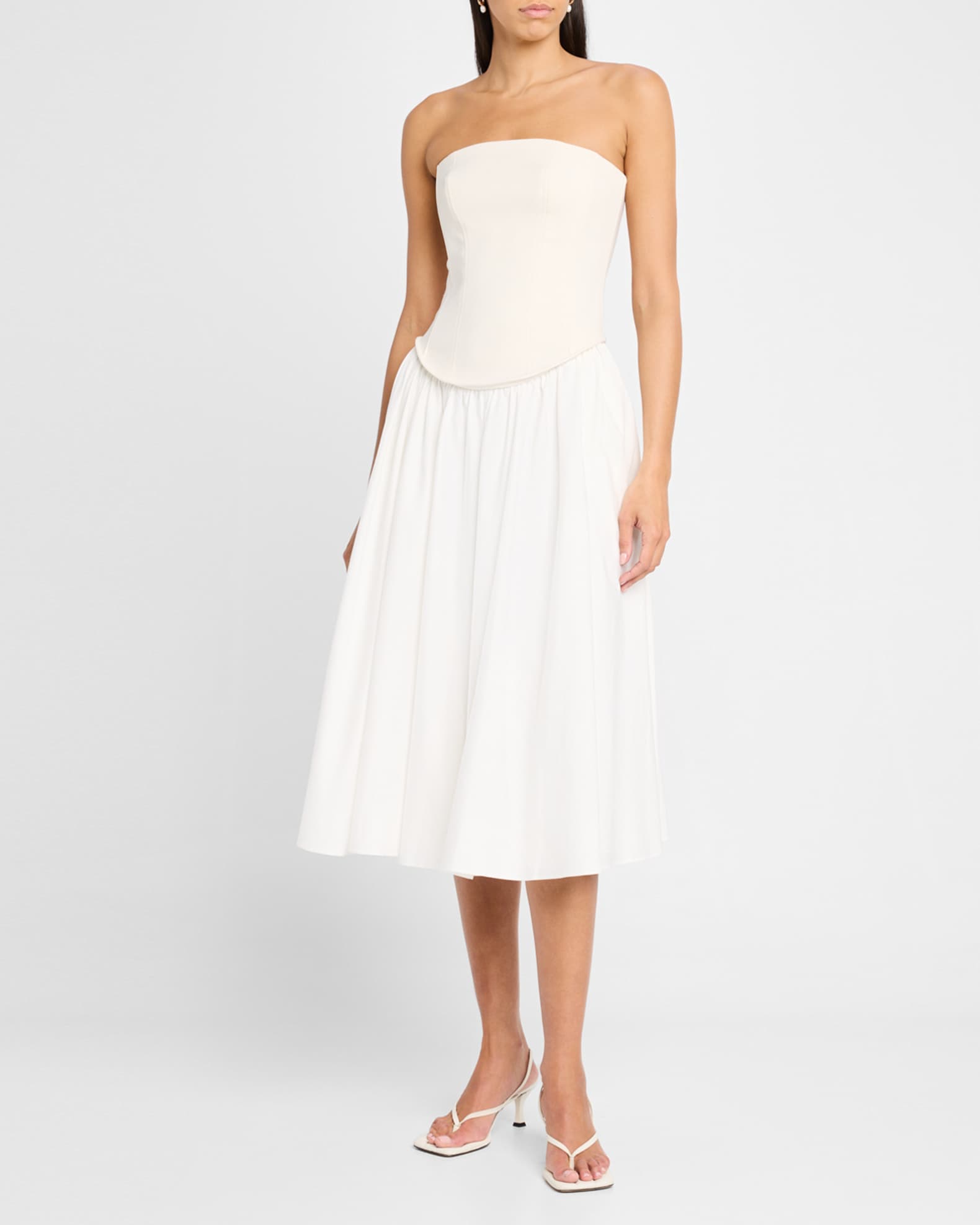 Toccin Melody Corset Combo Midi Dress | Neiman Marcus
