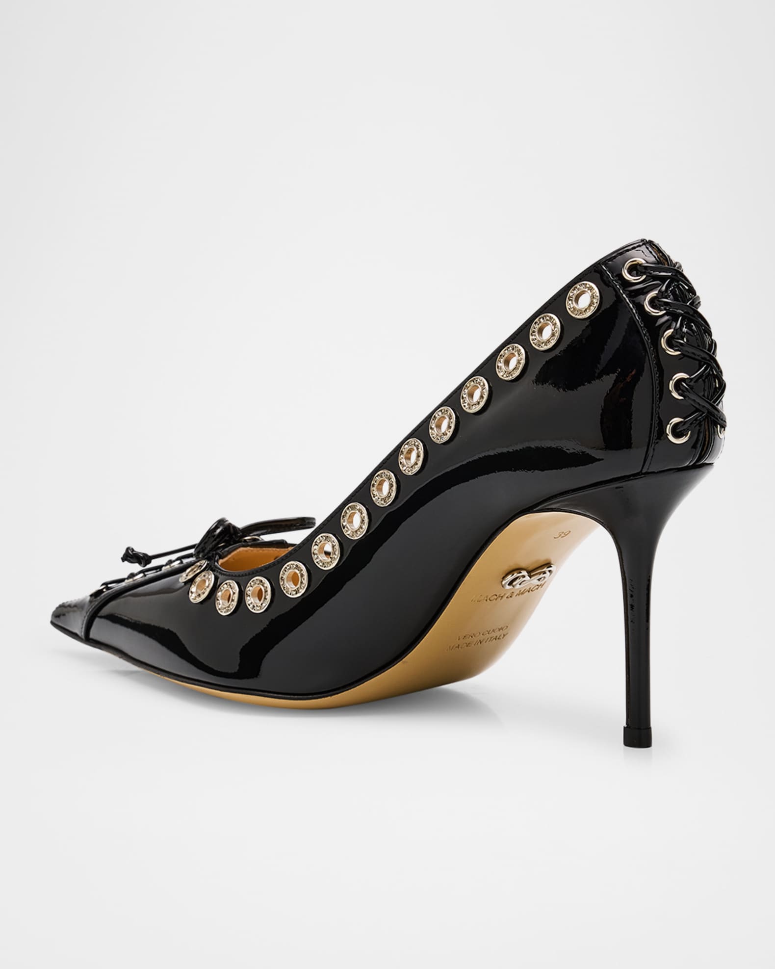 MACH & MACH Crystalized Corset Patent Leather Pumps | Neiman Marcus