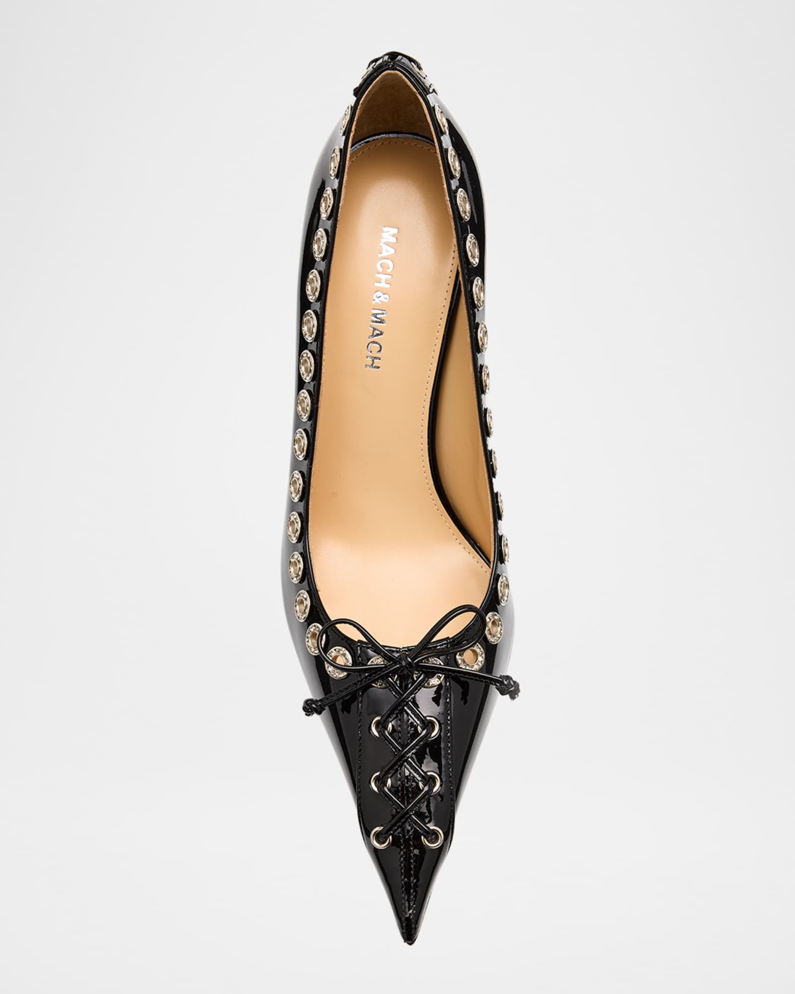 MACH & MACH Crystalized Corset Patent Leather Pumps | Neiman Marcus