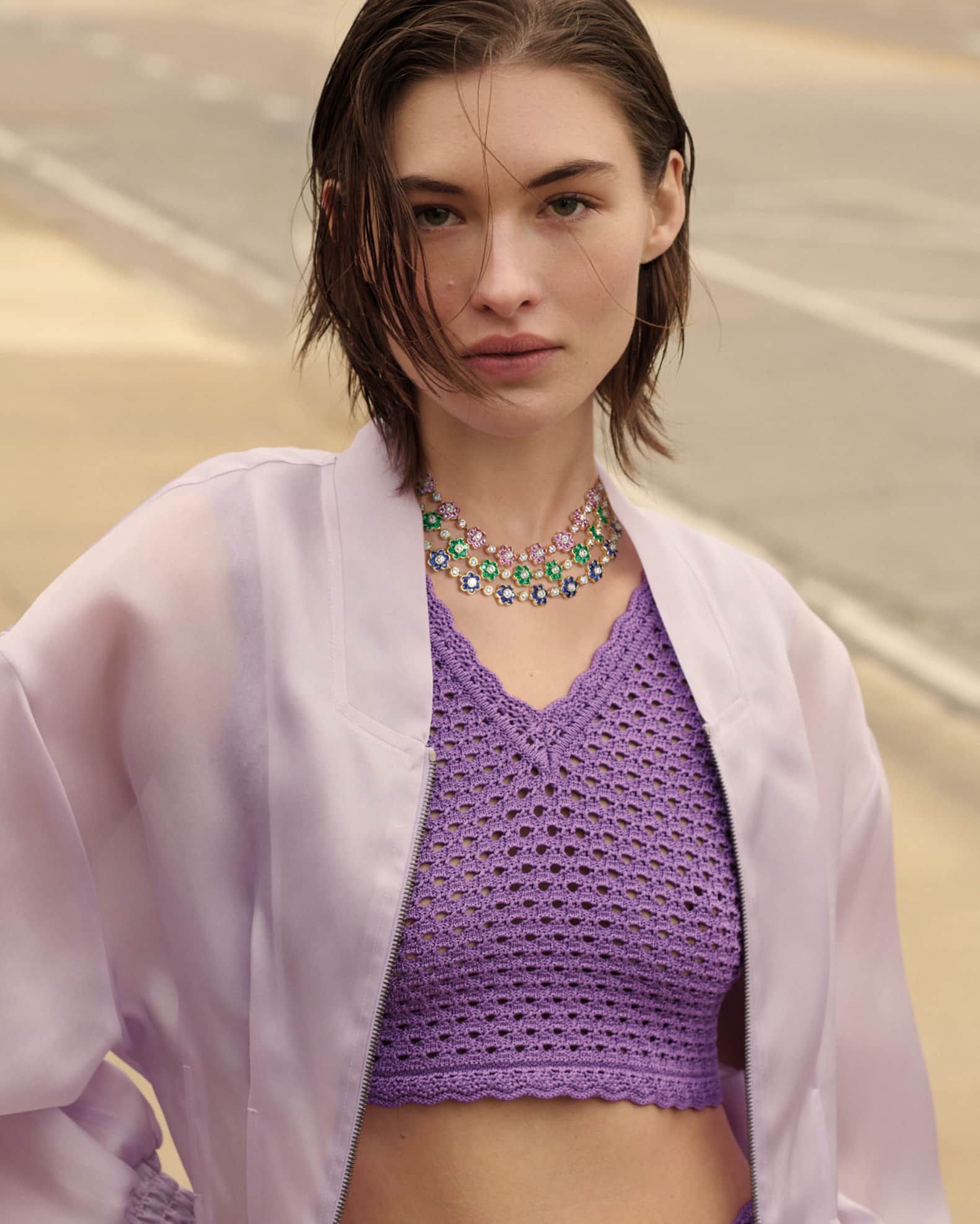 Anita Ko 18K Rose Gold Pink Sapphire and Diamond Flora Choker | Neiman ...