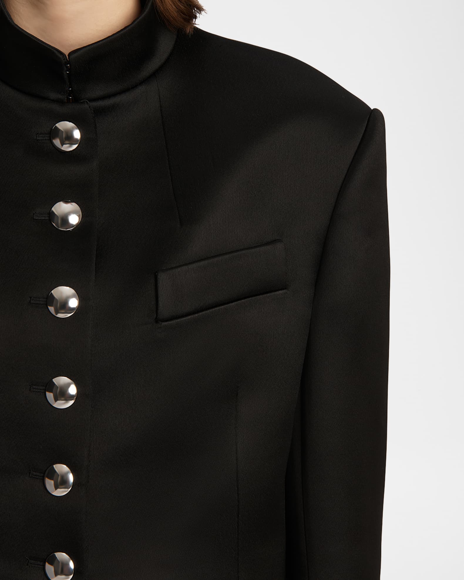 Khaite Samuelson Single-Breasted Crop Jacket | Neiman Marcus