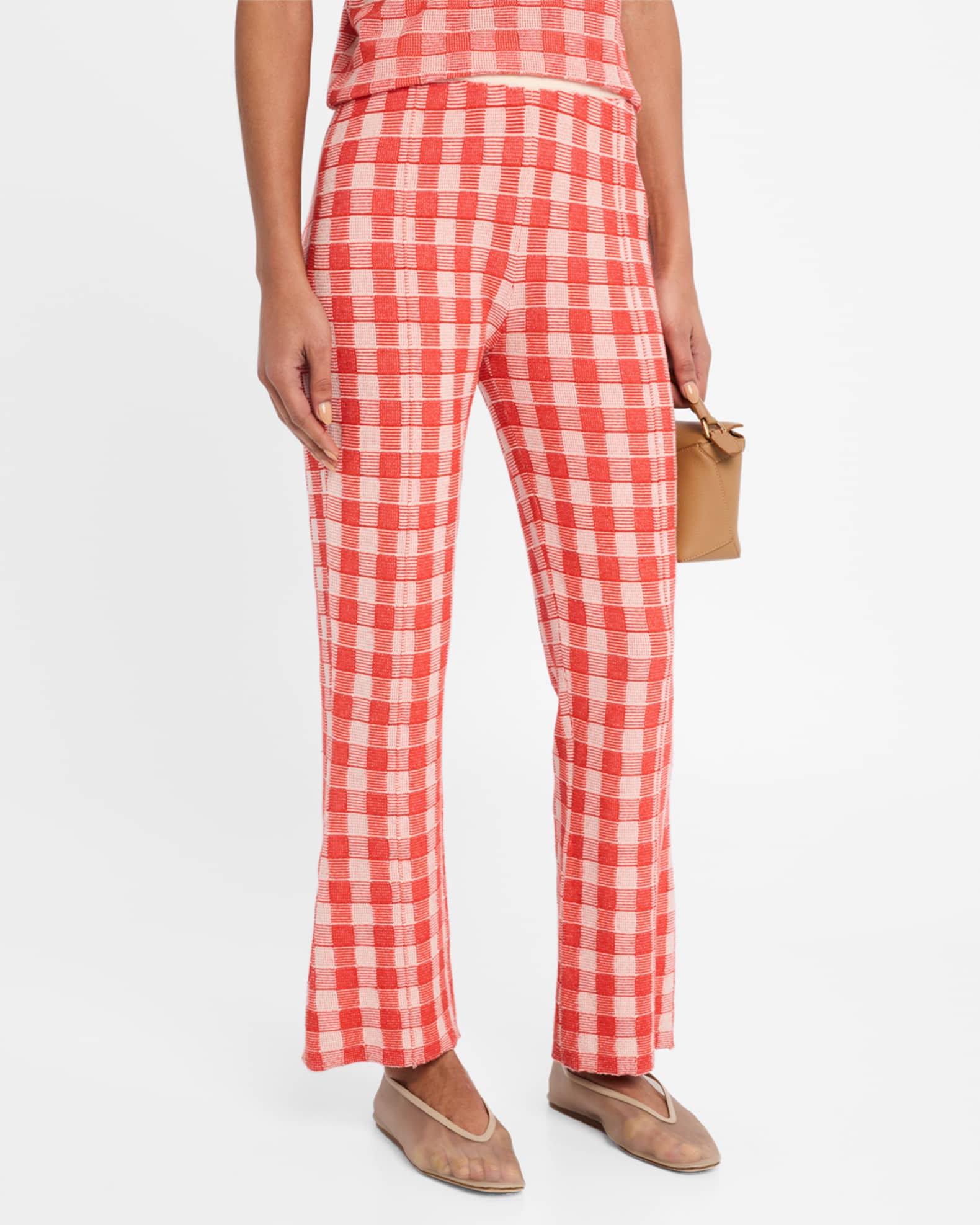 Guest in Residence Gingham Flare Pants | Neiman Marcus