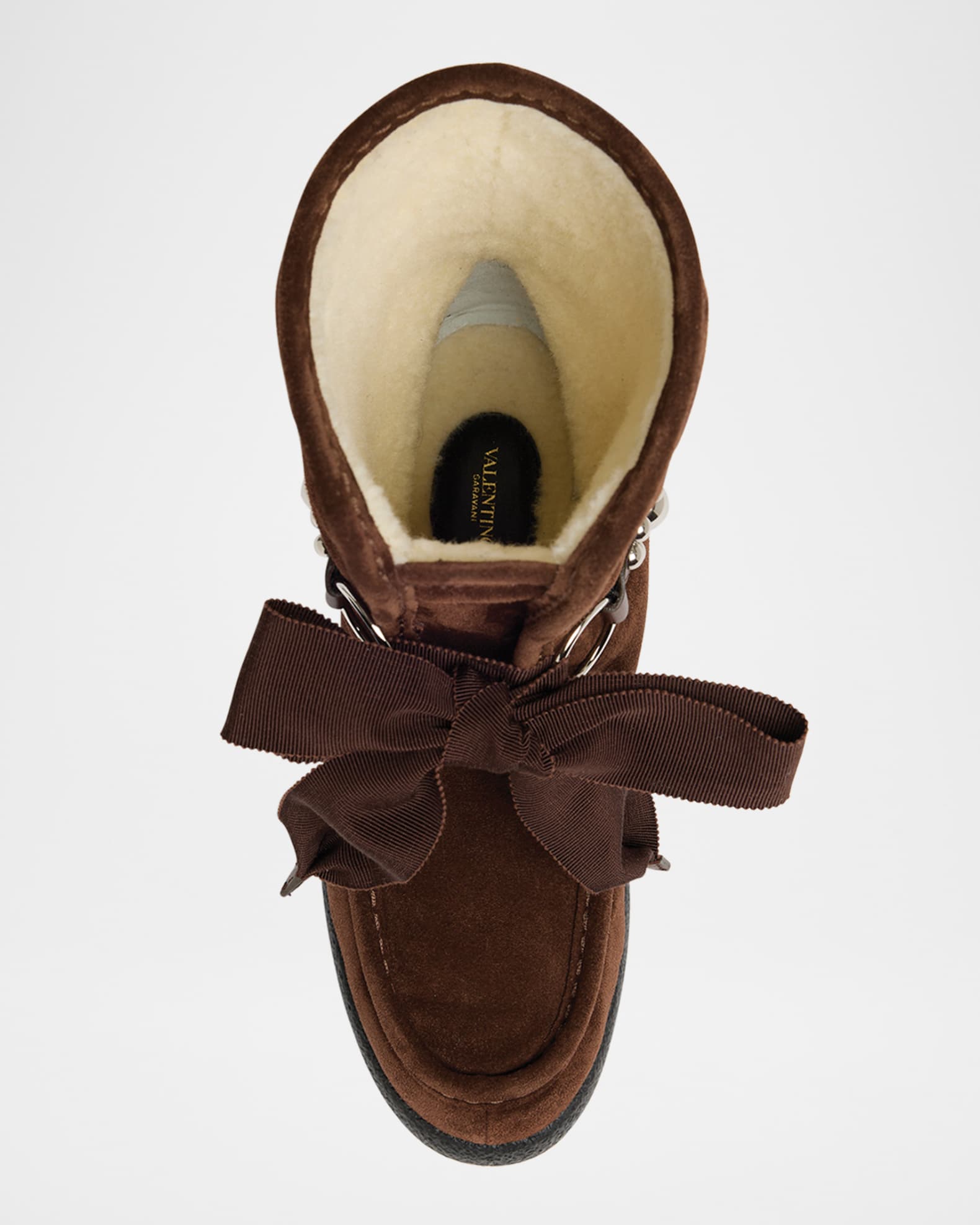 Valentino Garavani Suede Faux Fur Snow Booties | Neiman Marcus