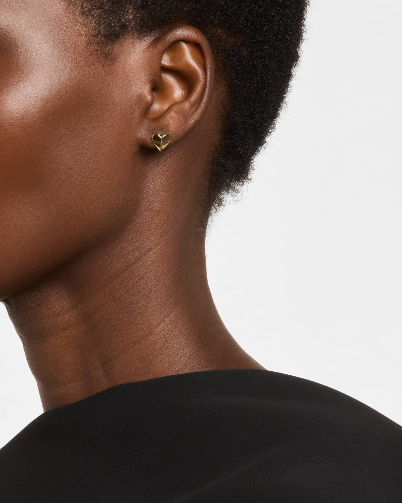 POPPY FINCH Folding Heart Stud Earrings | Neiman Marcus
