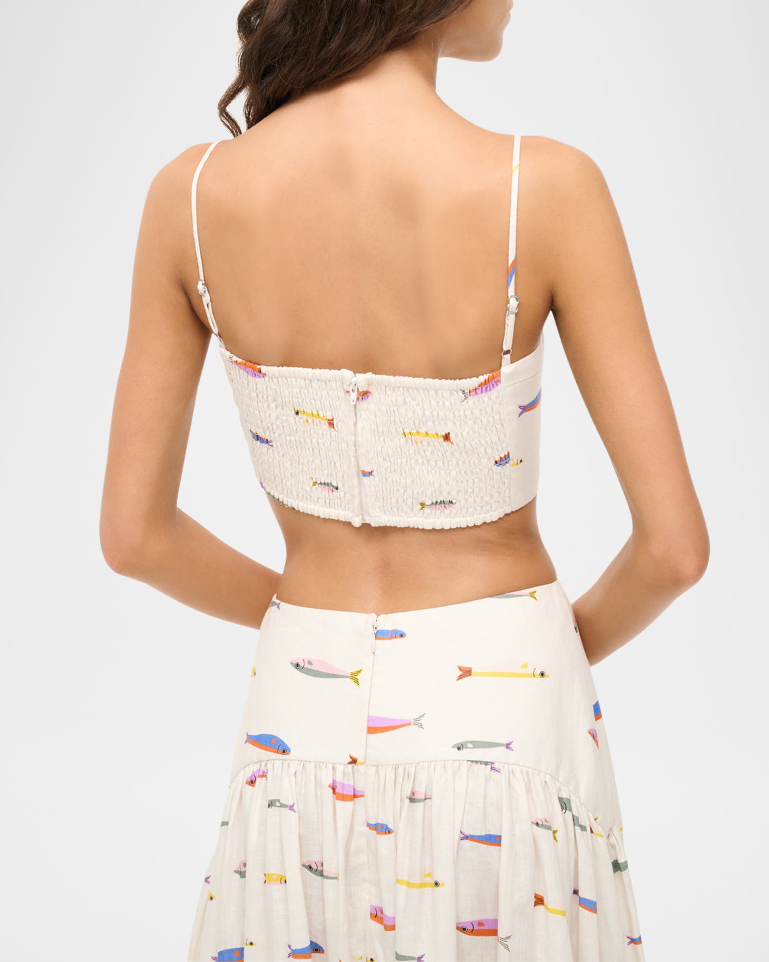 STAUD Sardine Federico Linen Crop Top | Neiman Marcus