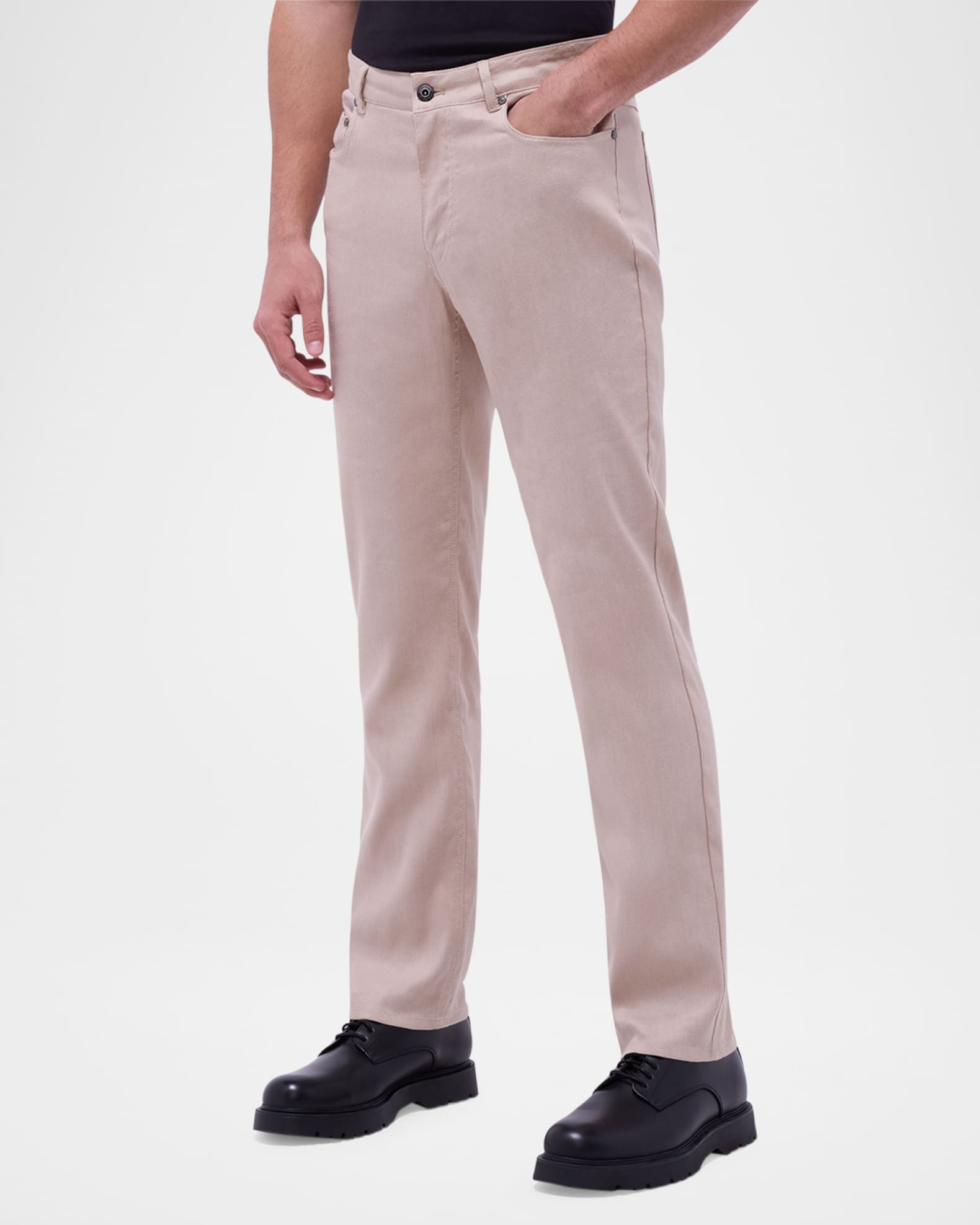 Bugatchi Men's Linen-Cotton Stretch Pants | Neiman Marcus