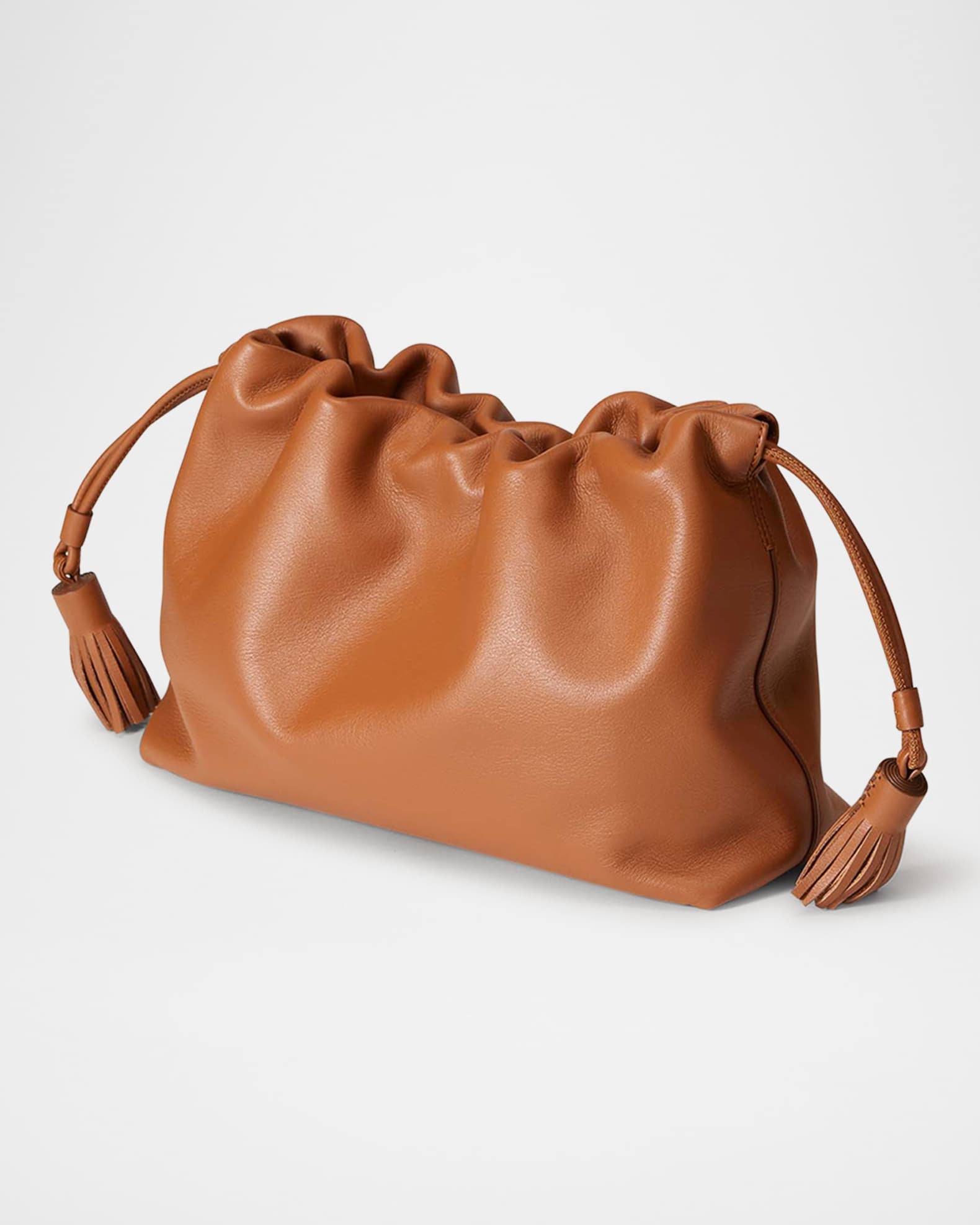 Veronica Beard Stash Ruched Leather Shoulder Bag | Neiman Marcus