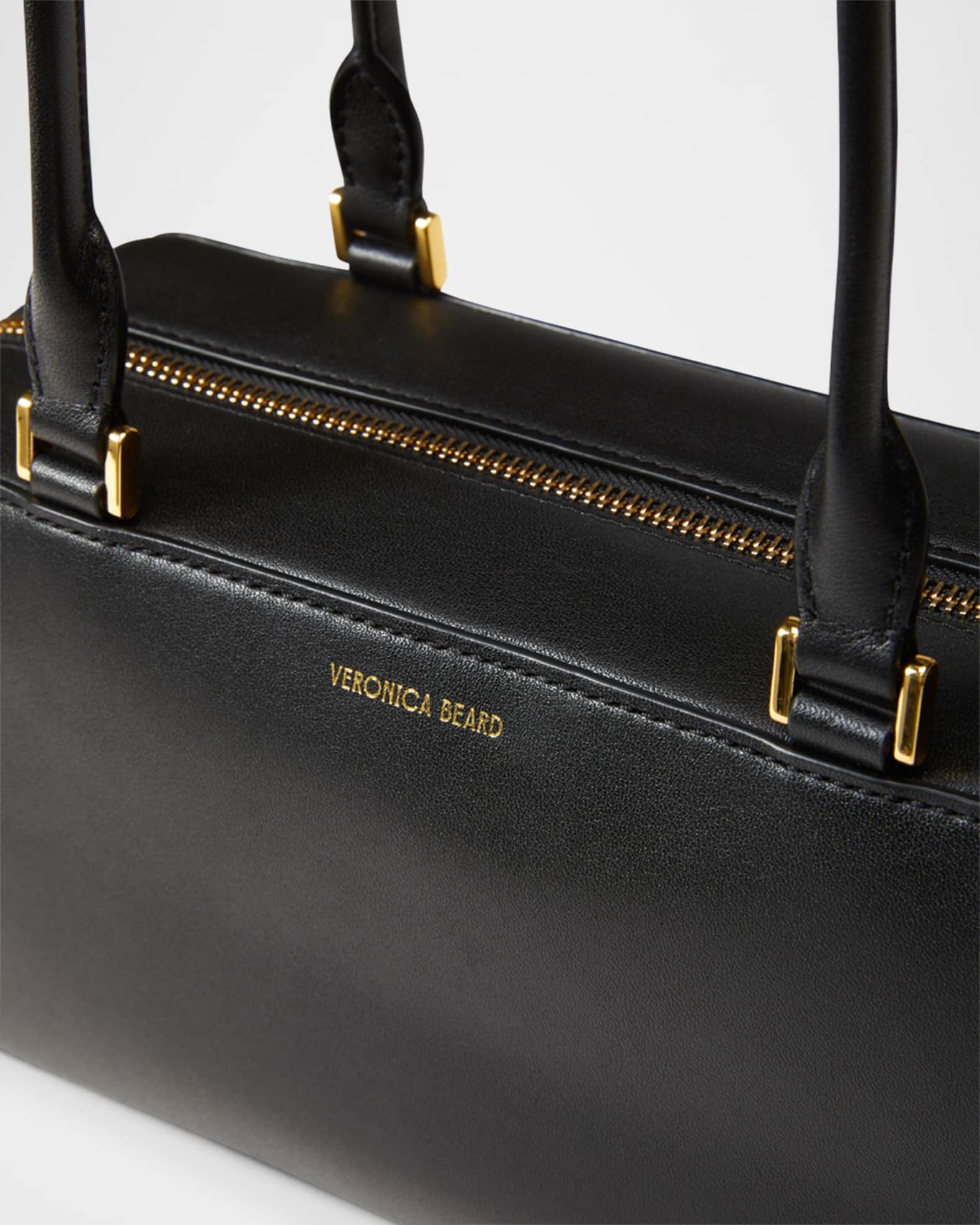 Veronica Beard Boxy Leather Shoulder Bag | Neiman Marcus