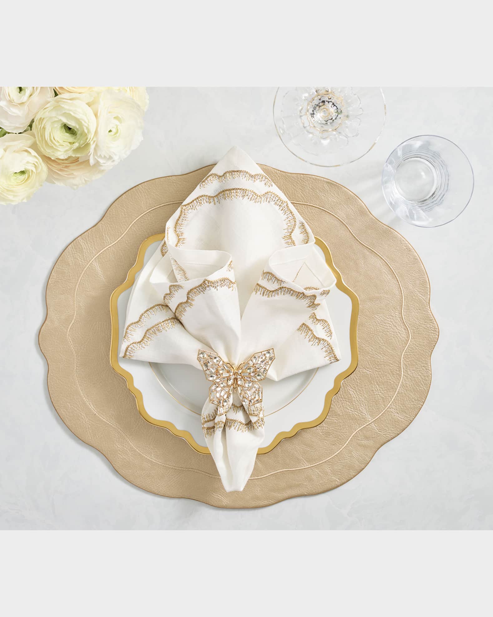 Kim Seybert Tailored Faux Leather Placemat | Neiman Marcus