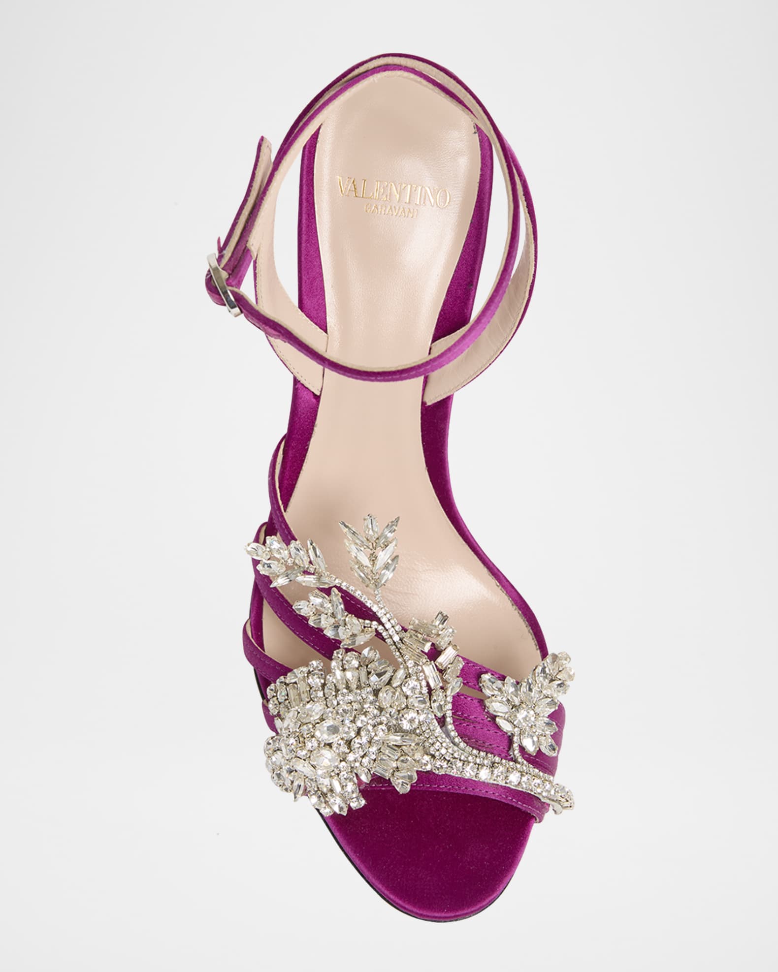 Valentino Garavani Ladycrush Strass Flower Ankle-Strap Sandals | Neiman ...