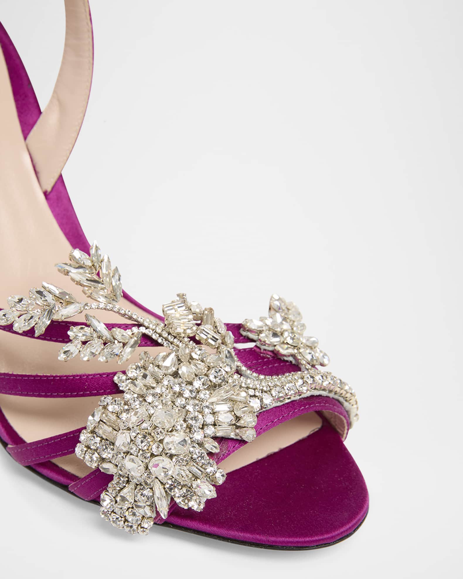 Valentino Garavani Ladycrush Strass Flower Ankle-Strap Sandals | Neiman ...
