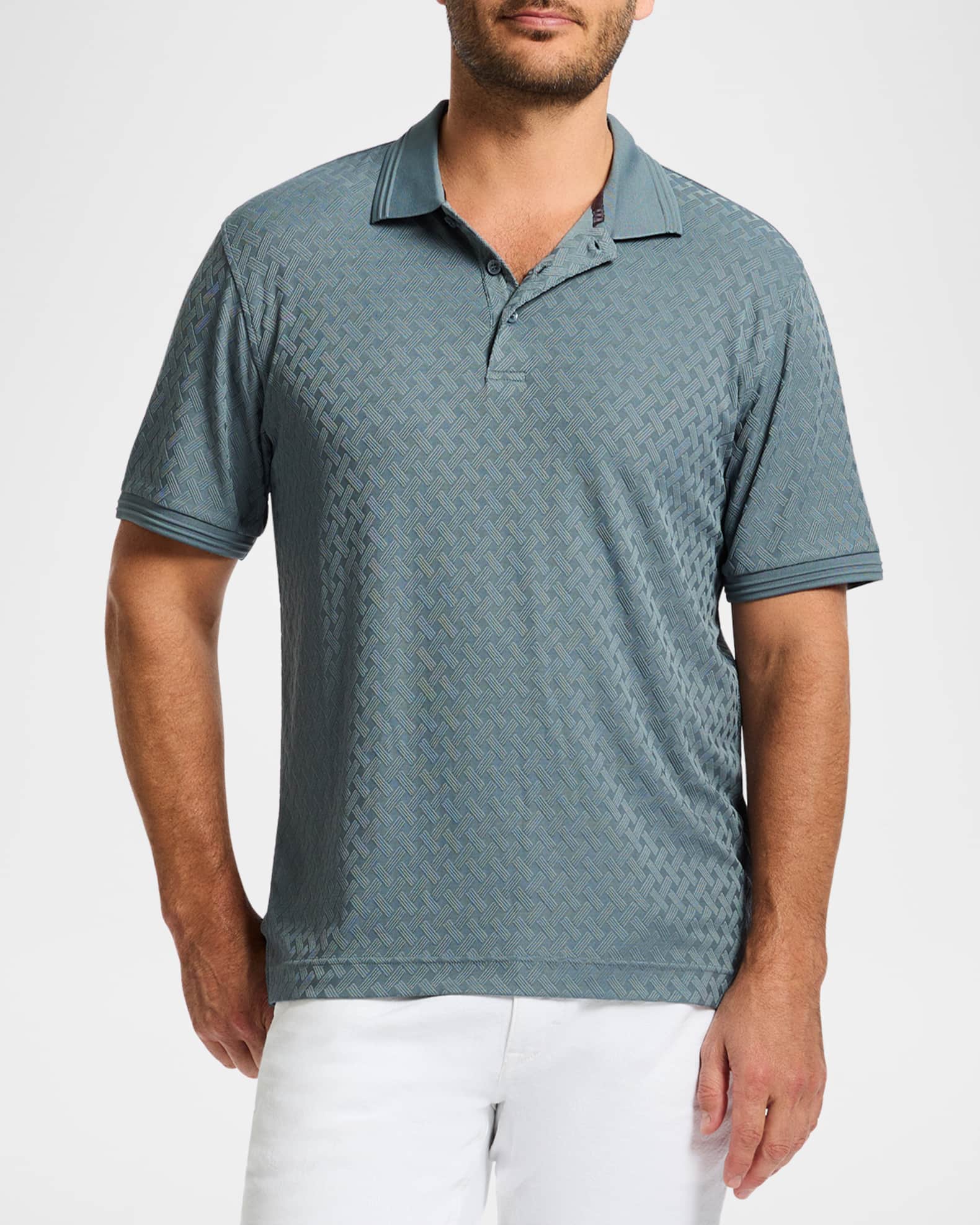 Robert Graham Men's Elias Jacquard Polo Shirt | Neiman Marcus