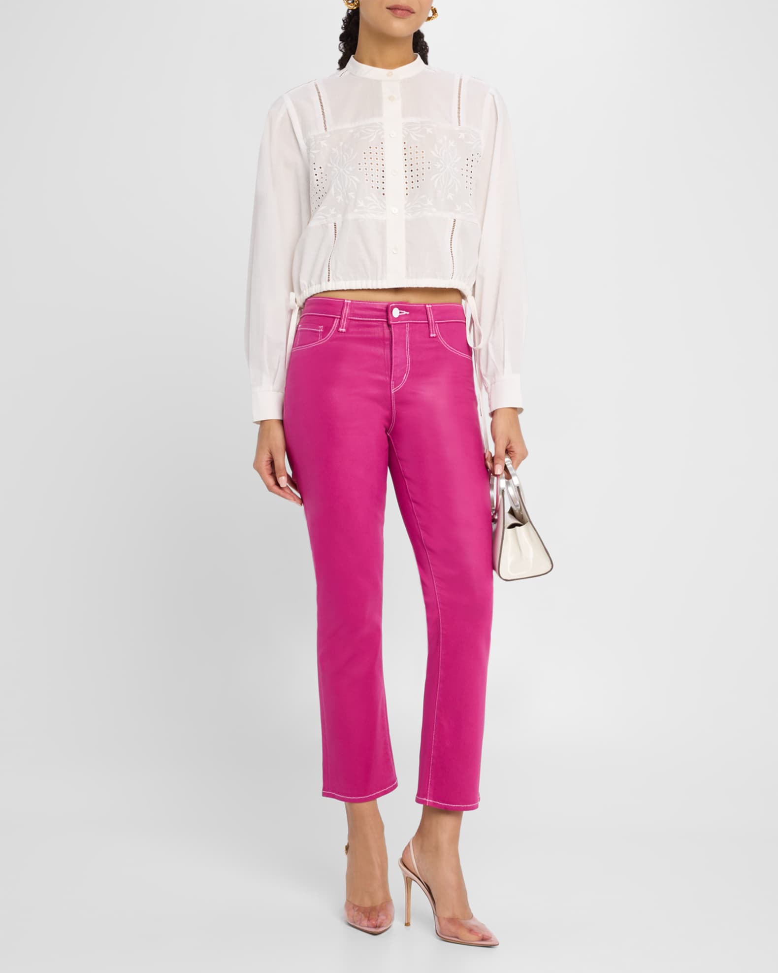 L'Agence Tati High-Rise Cropped Micro Bootcut Jeans | Neiman Marcus