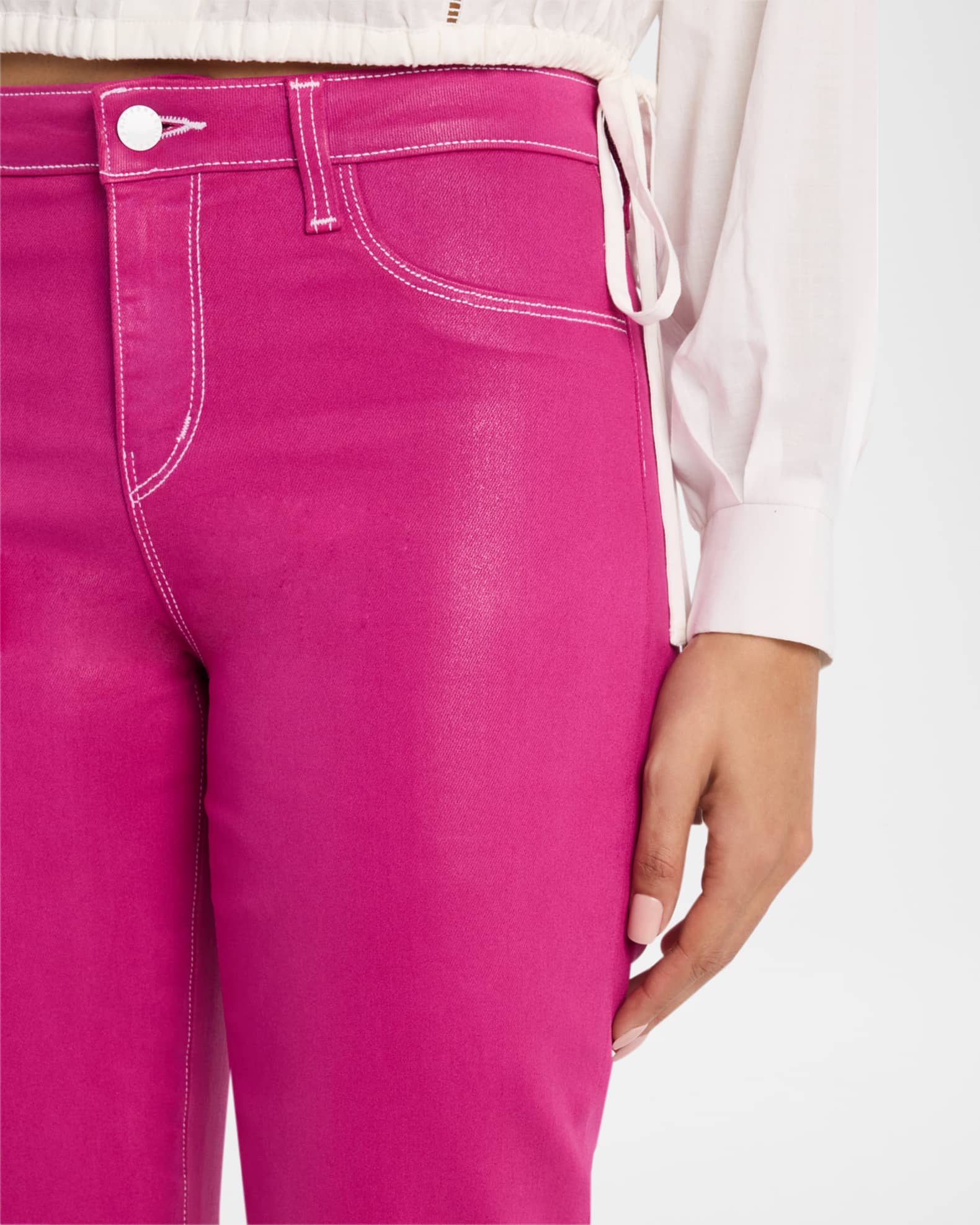 L'Agence Tati High-Rise Cropped Micro Bootcut Jeans | Neiman Marcus