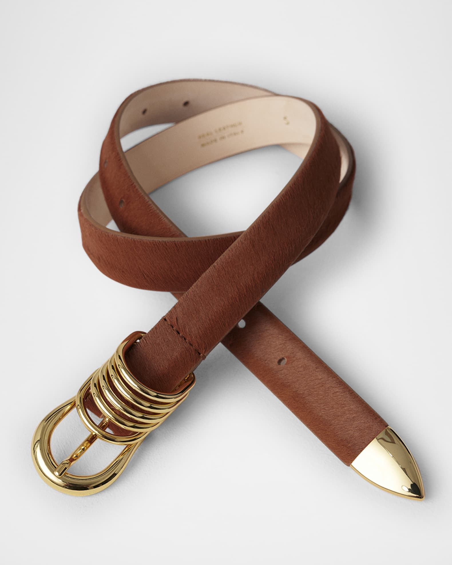 Dehanche Hollyhock Cavallino Leather Belt | Neiman Marcus