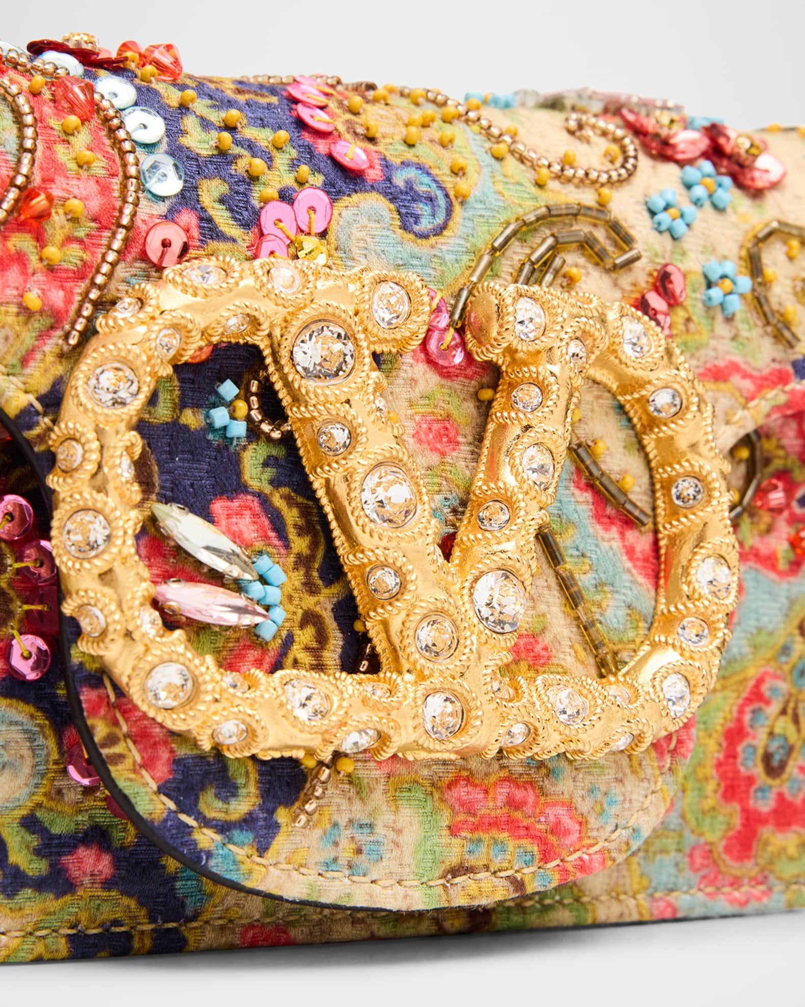 Valentino Garavani Loco Small VLOGO Paisley Embellished Shoulder Bag ...