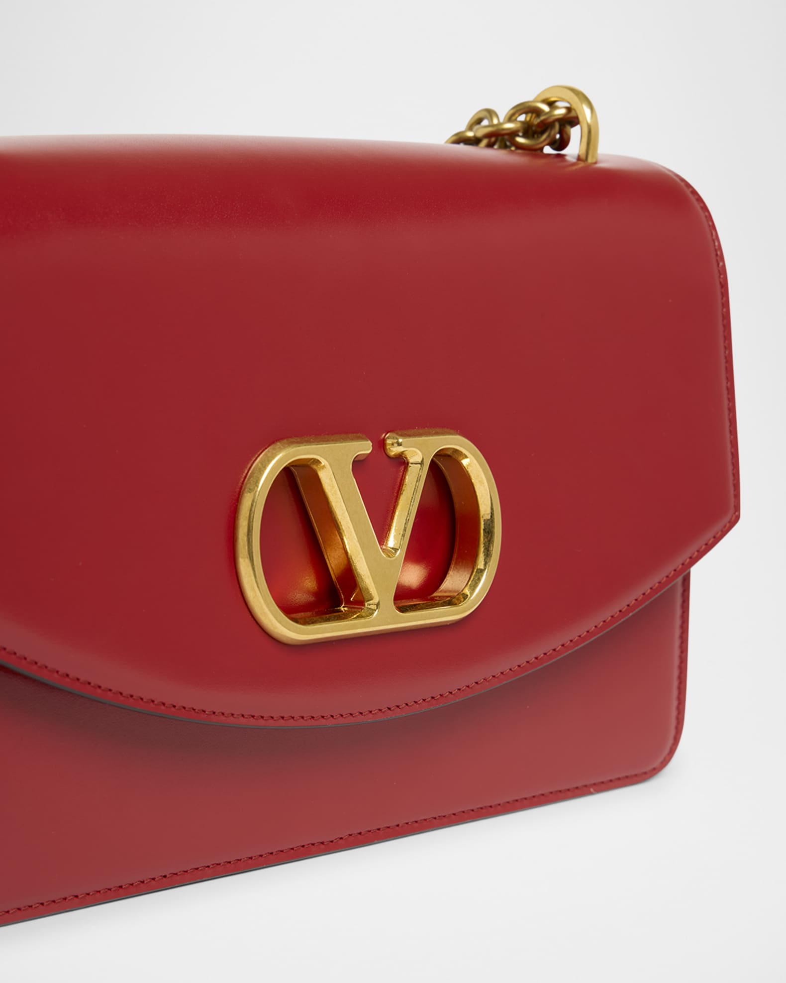 Valentino Garavani Vain VLOGO Leather Shoulder Bag | Neiman Marcus