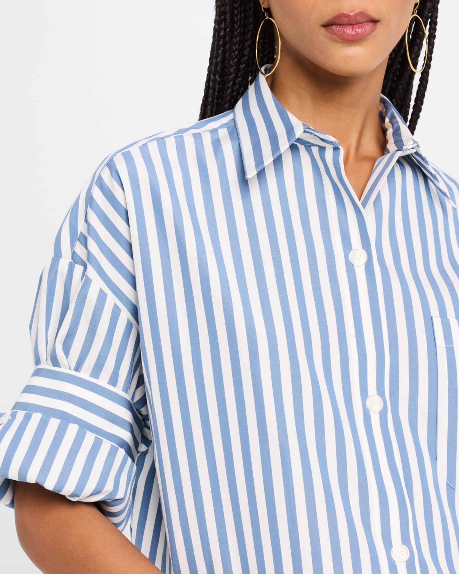 TWP Next Ex Striped Button-Front Shirt | Neiman Marcus