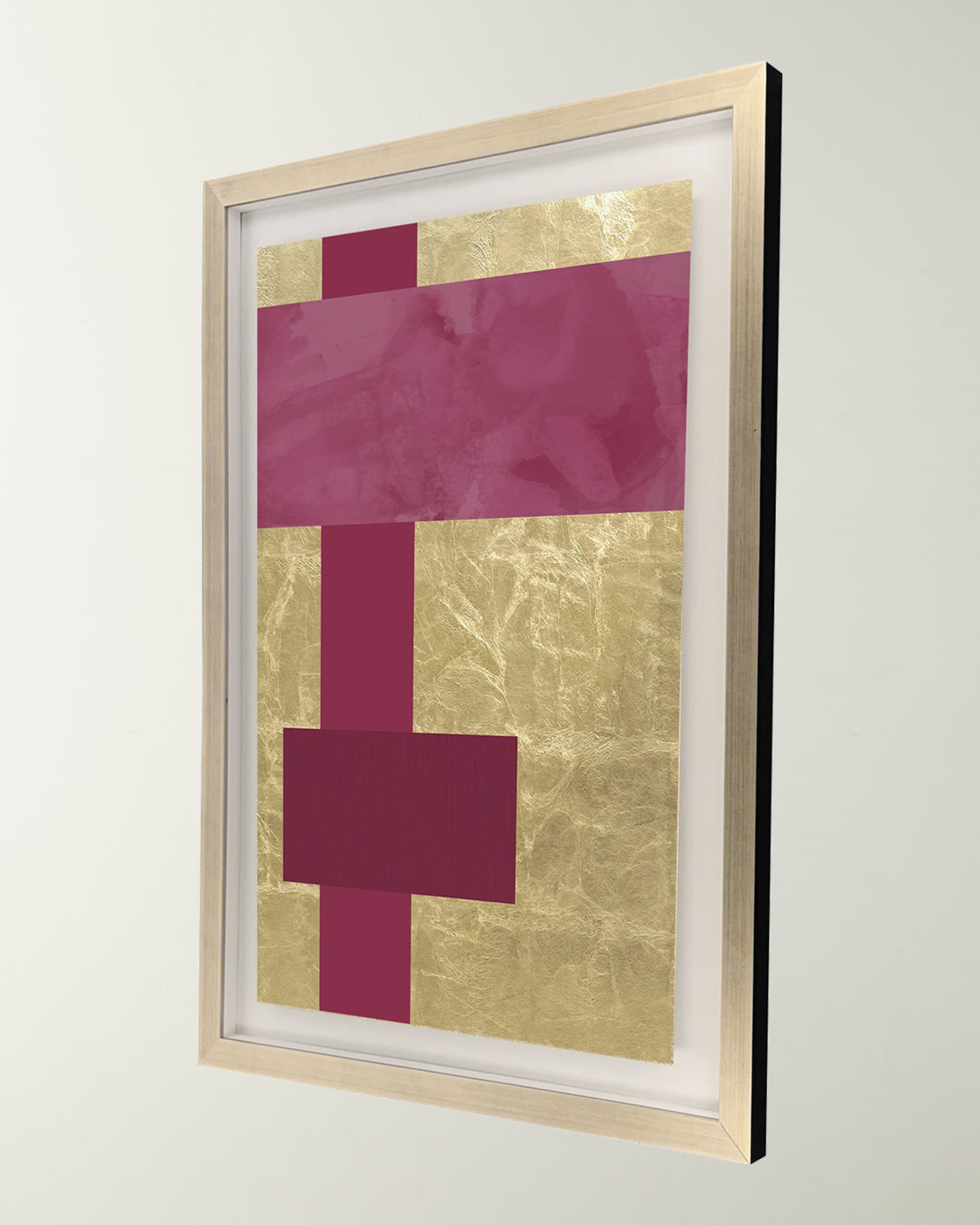 "Gold Colorblock IV" Hand-Embellished Giclee by Libby Langdon | Neiman Marcus