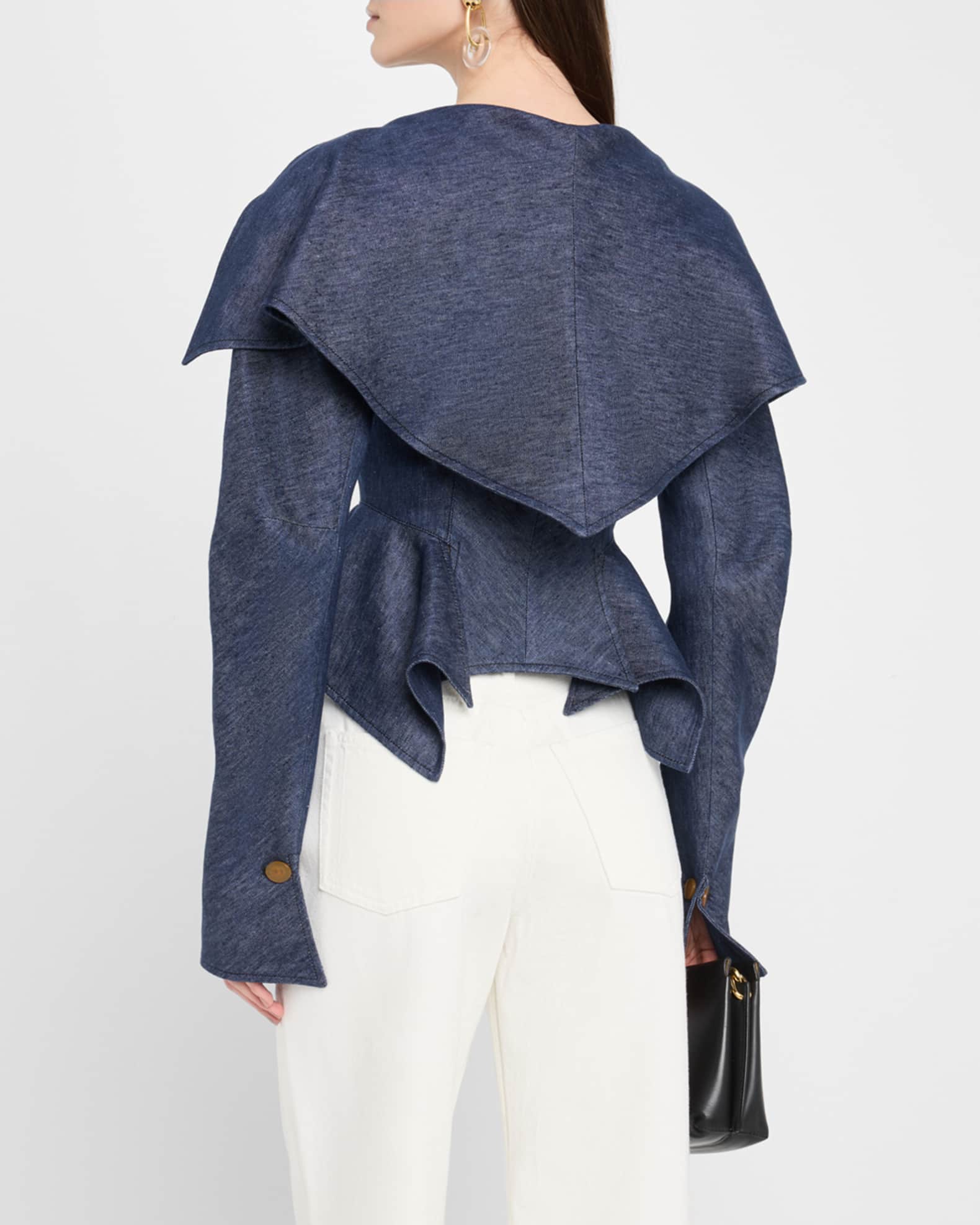 Salon 1884 Callo Redingote Cape Peplum Jacket | Neiman Marcus