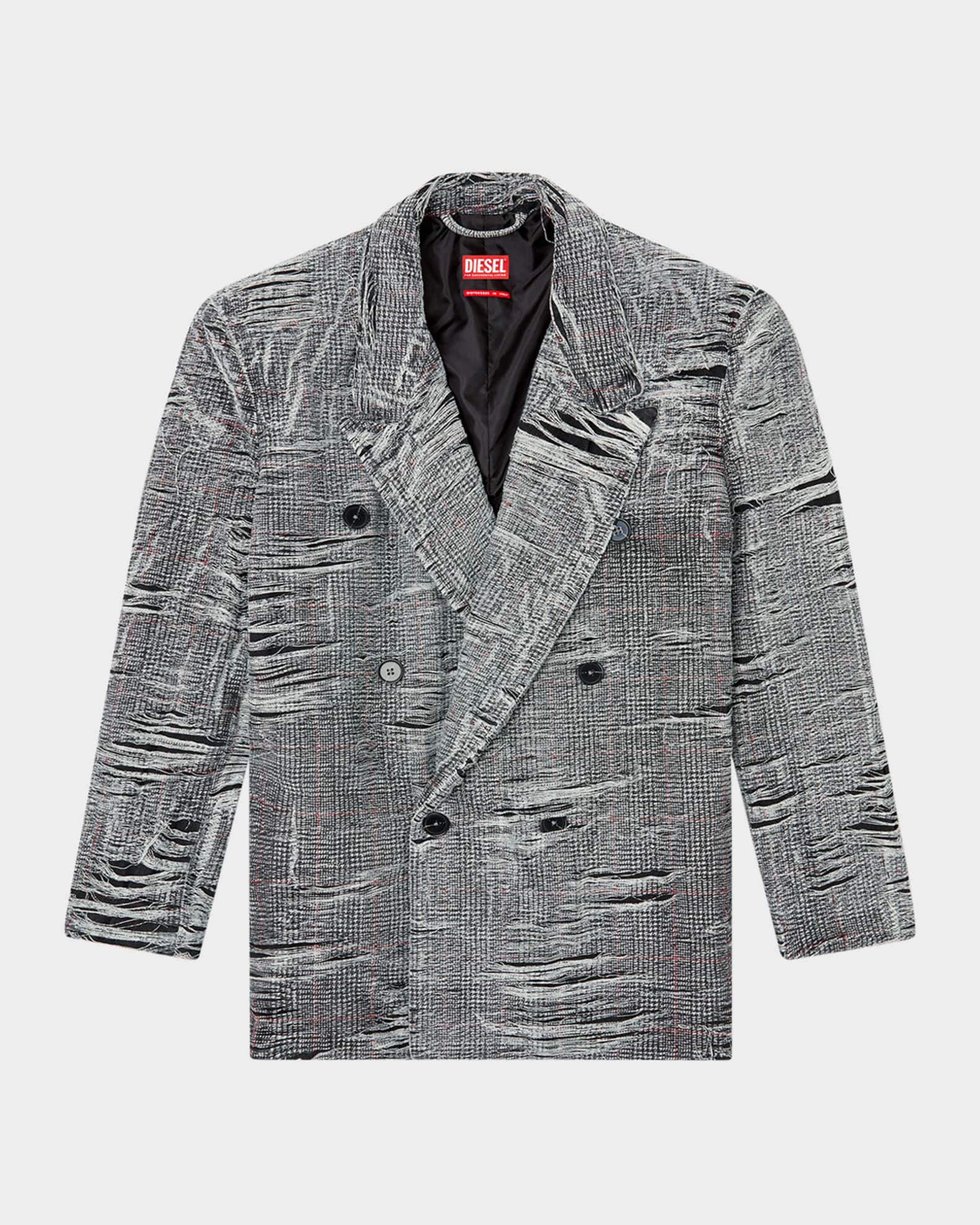 Diesel Men's Distressed Prince of Wales Denim Blazer | Neiman Marcus