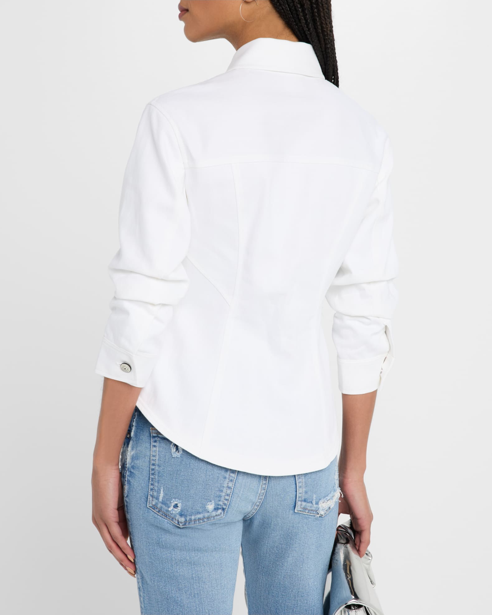 Cinq a Sept Canyon Scrunched Denim Jacket | Neiman Marcus