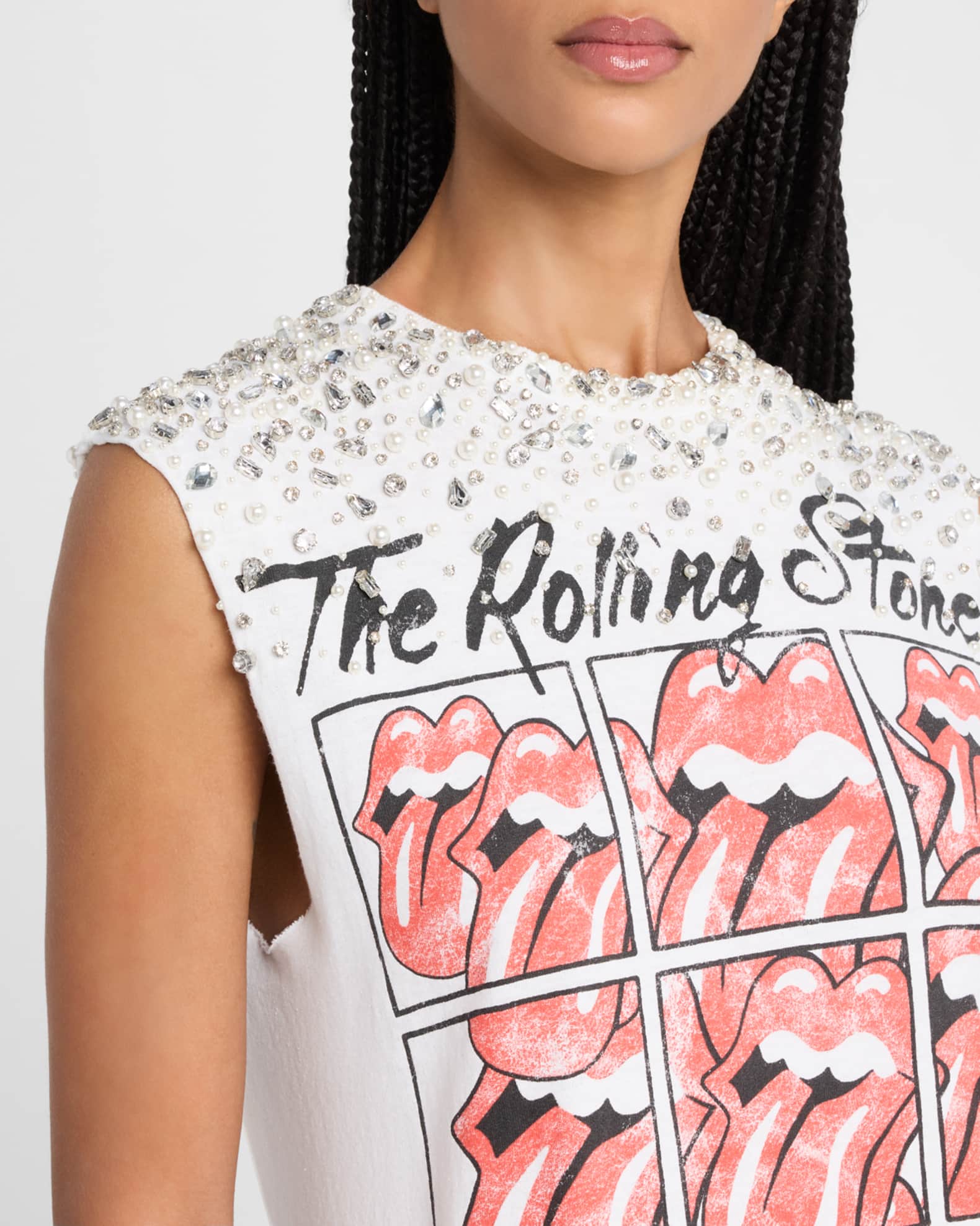 Alice + Olivia Micah Embellished Muscle Tank | Neiman Marcus