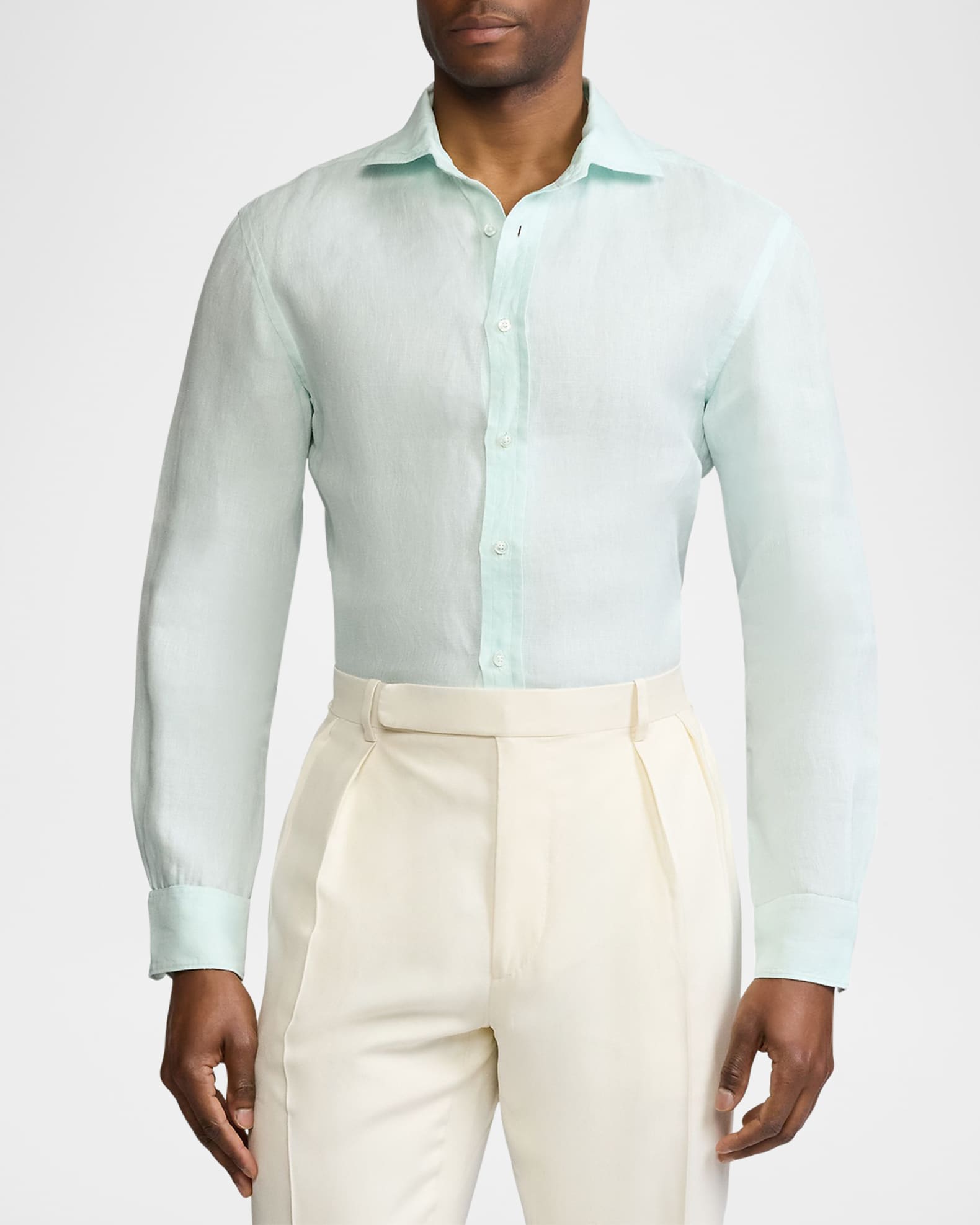 Men's Basketweave Linen Sport Shirt | Neiman Marcus
