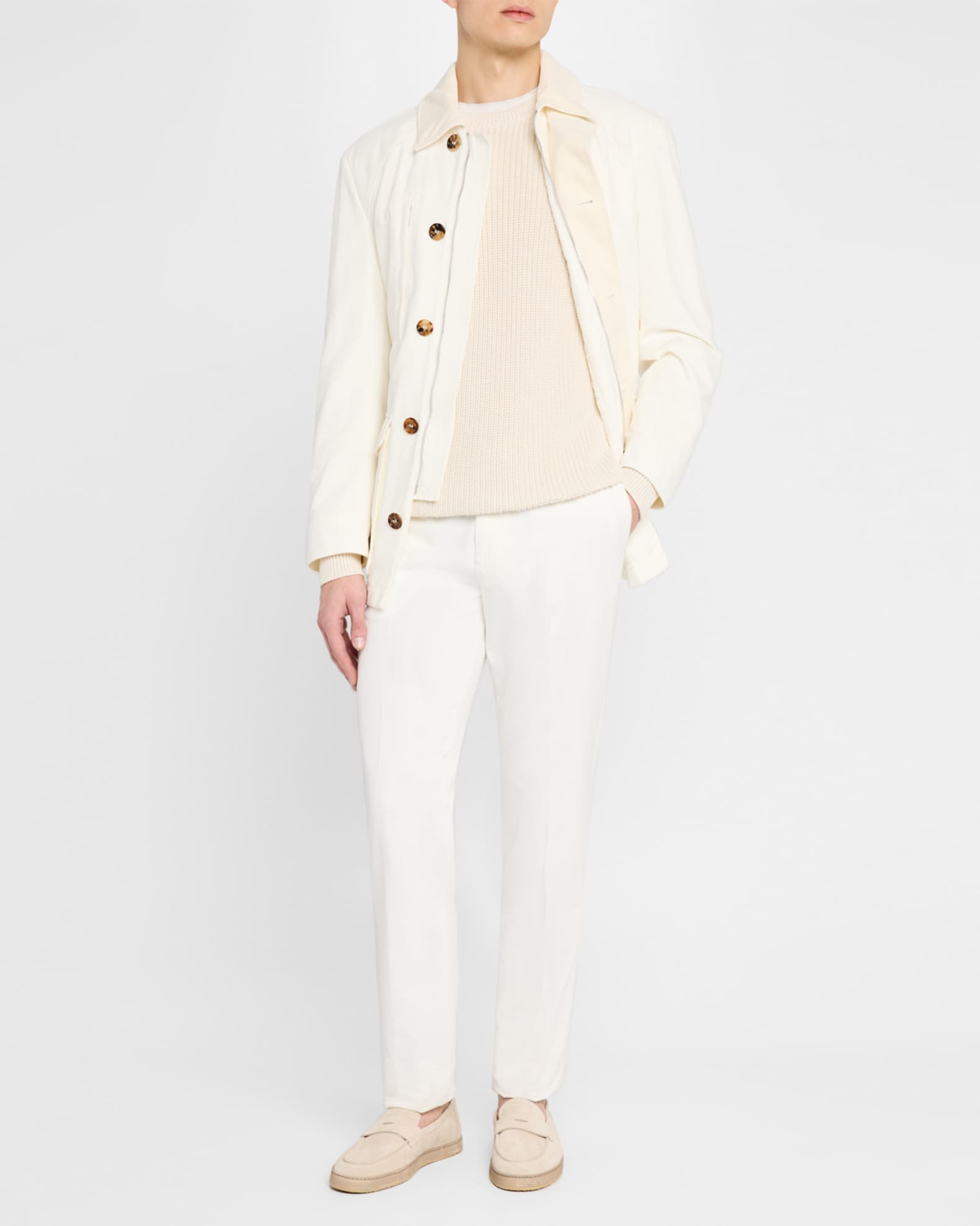 Brunello Cucinelli Men's Hybrid Suede Penny Loafers | Neiman Marcus