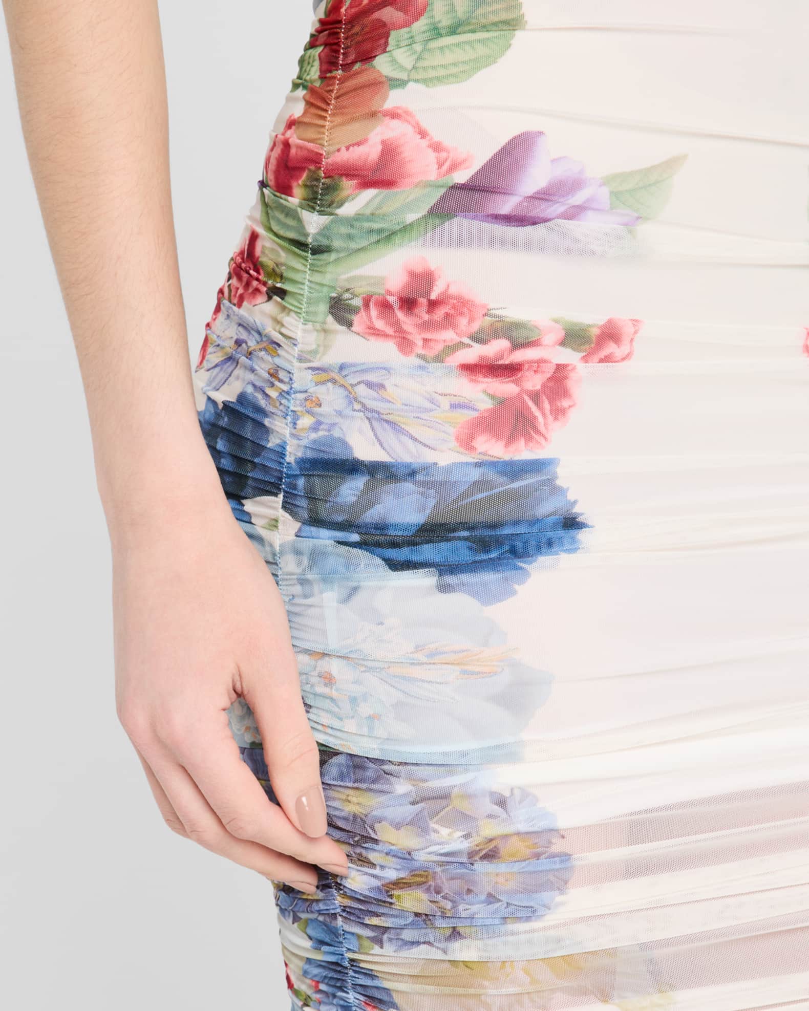 ALICE + OLIVIA Kennah Ruched Midi Skirt | Neiman Marcus
