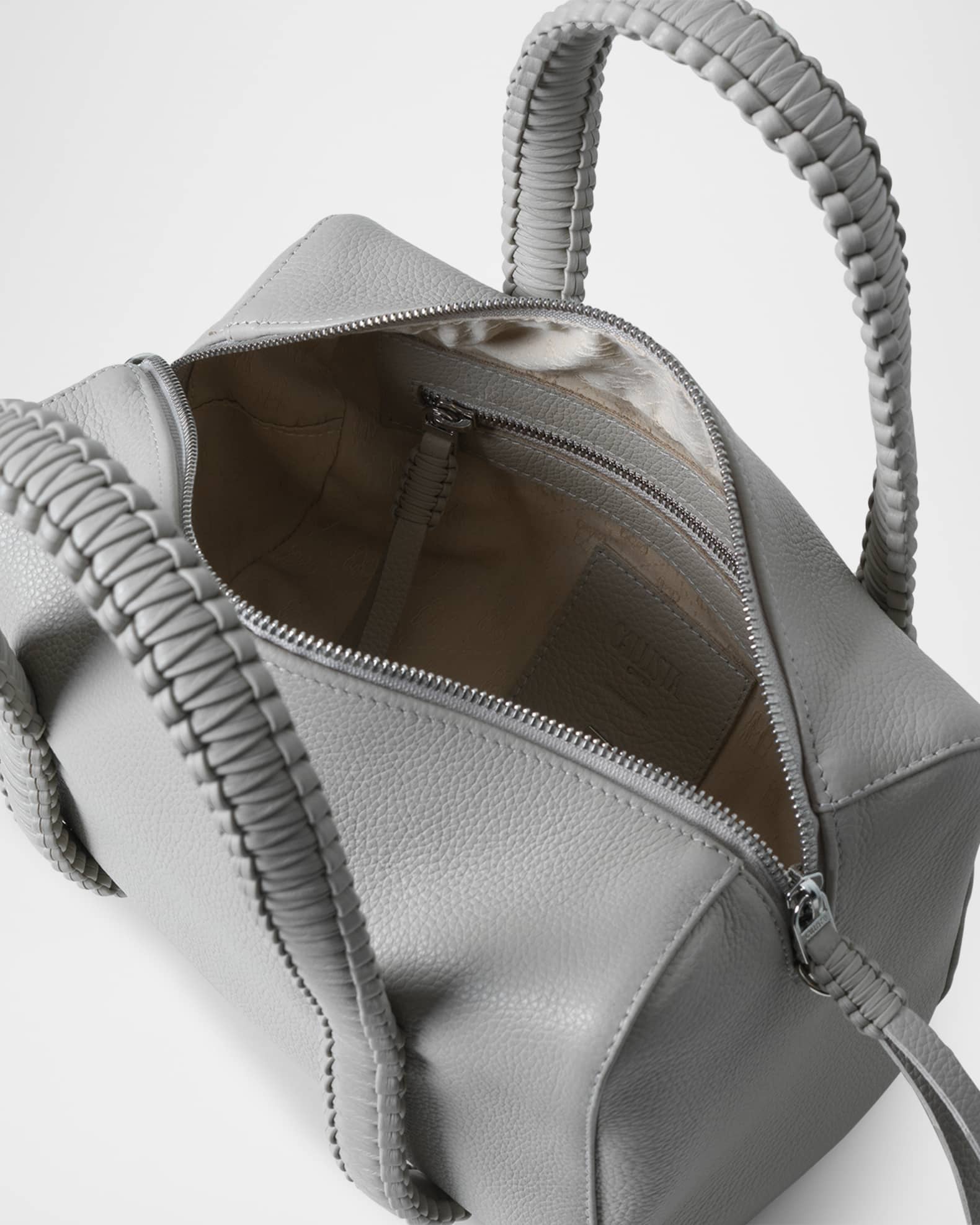 Callista Medium Bowling Leather Top-Handle Bag | Neiman Marcus