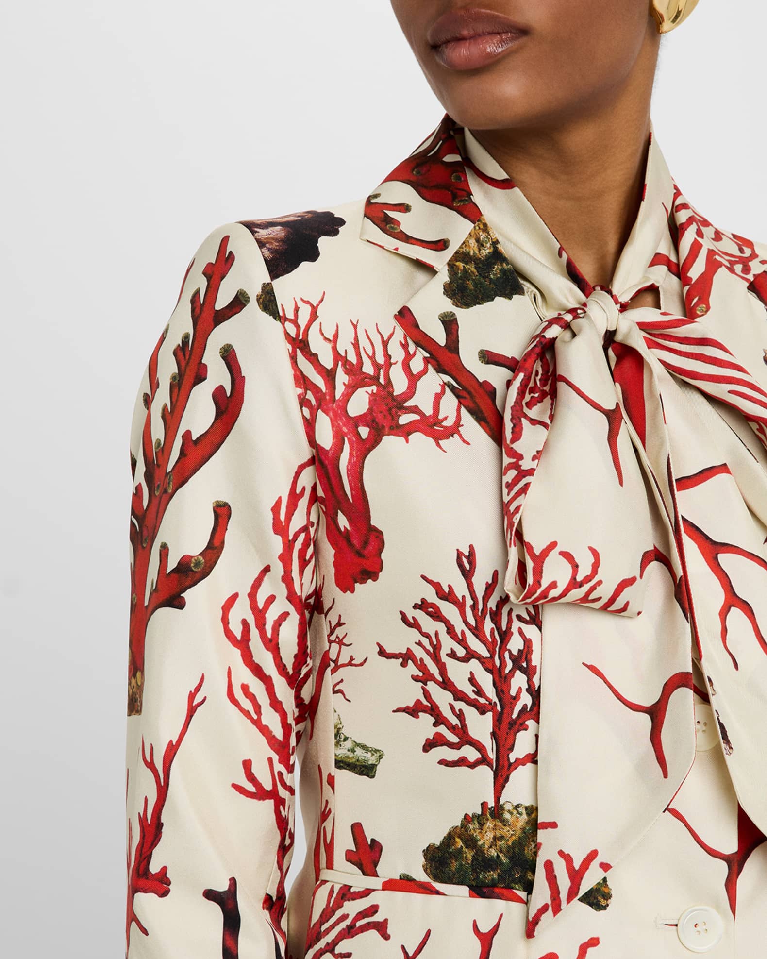 Libertine Venetian Coral Single-Breasted Short Jacket | Neiman Marcus