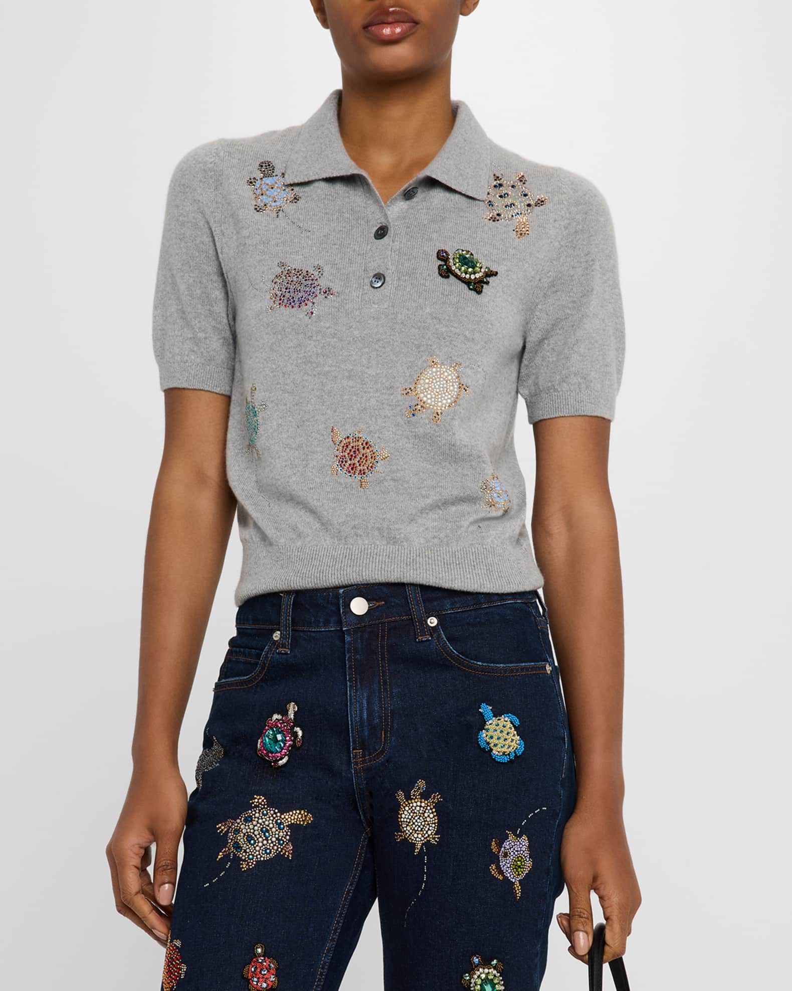 Libertine Turtle Time Cashmere Polo Sweater | Neiman Marcus