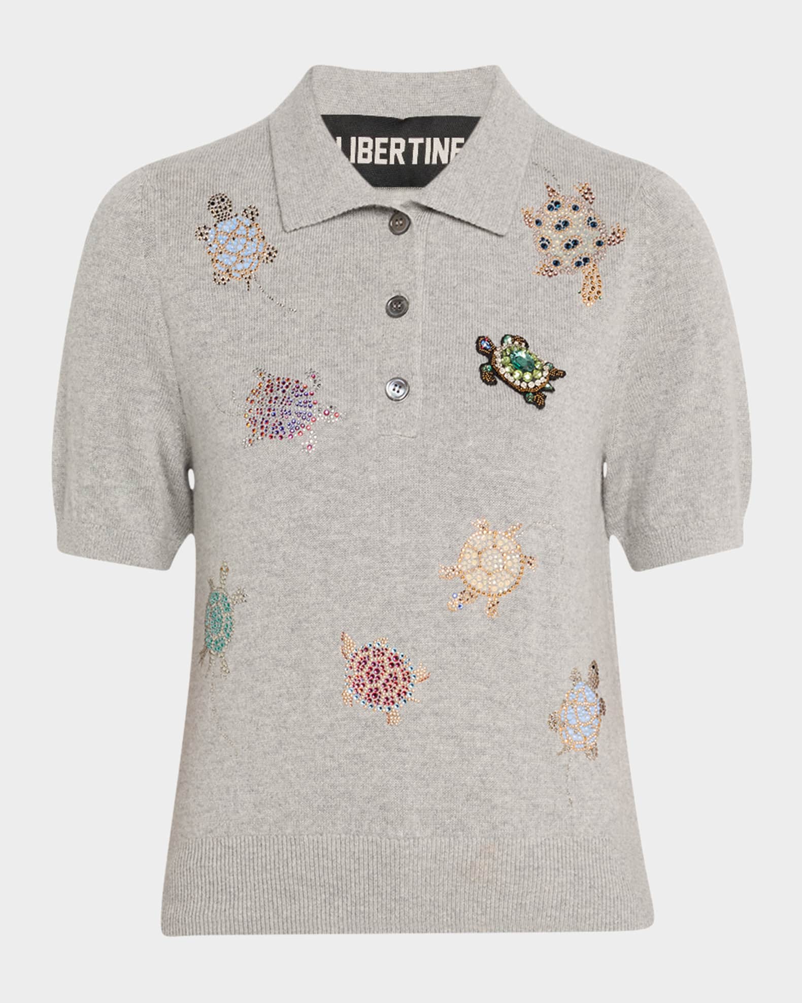 Libertine Turtle Time Cashmere Polo Sweater | Neiman Marcus