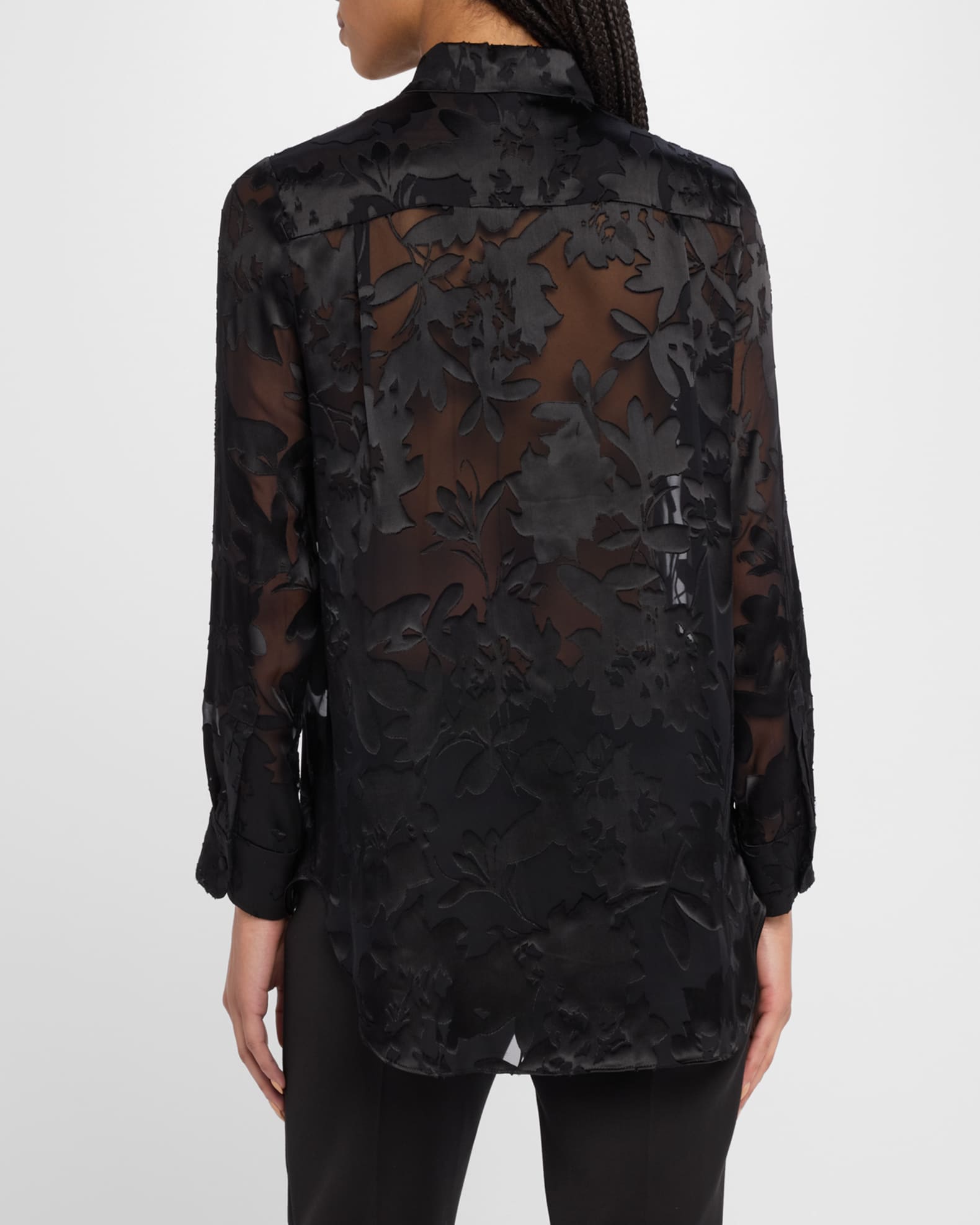 Adam Lippes Mathias Button Down Devore Shirt | Neiman Marcus