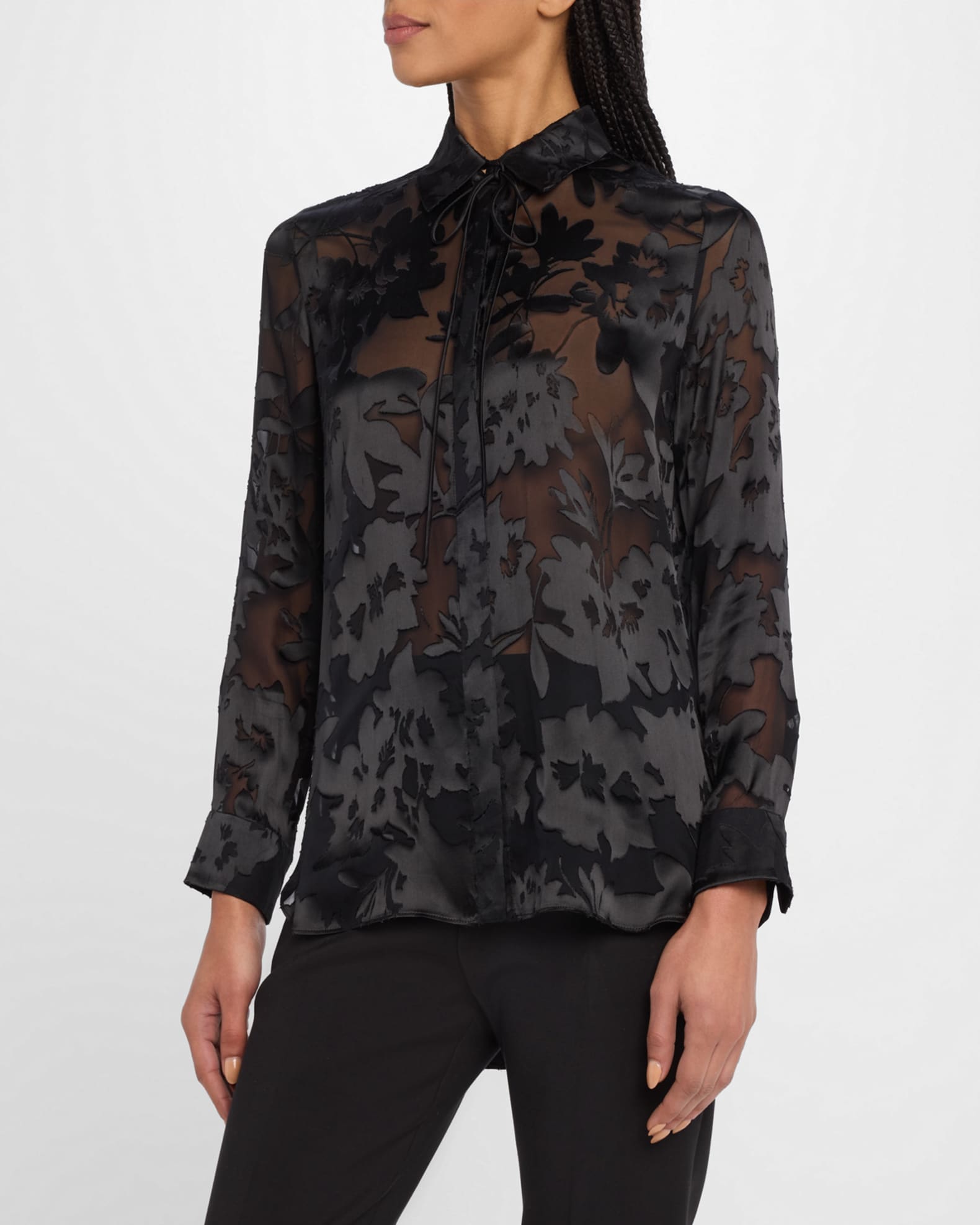 Adam Lippes Mathias Button Down Devore Shirt | Neiman Marcus