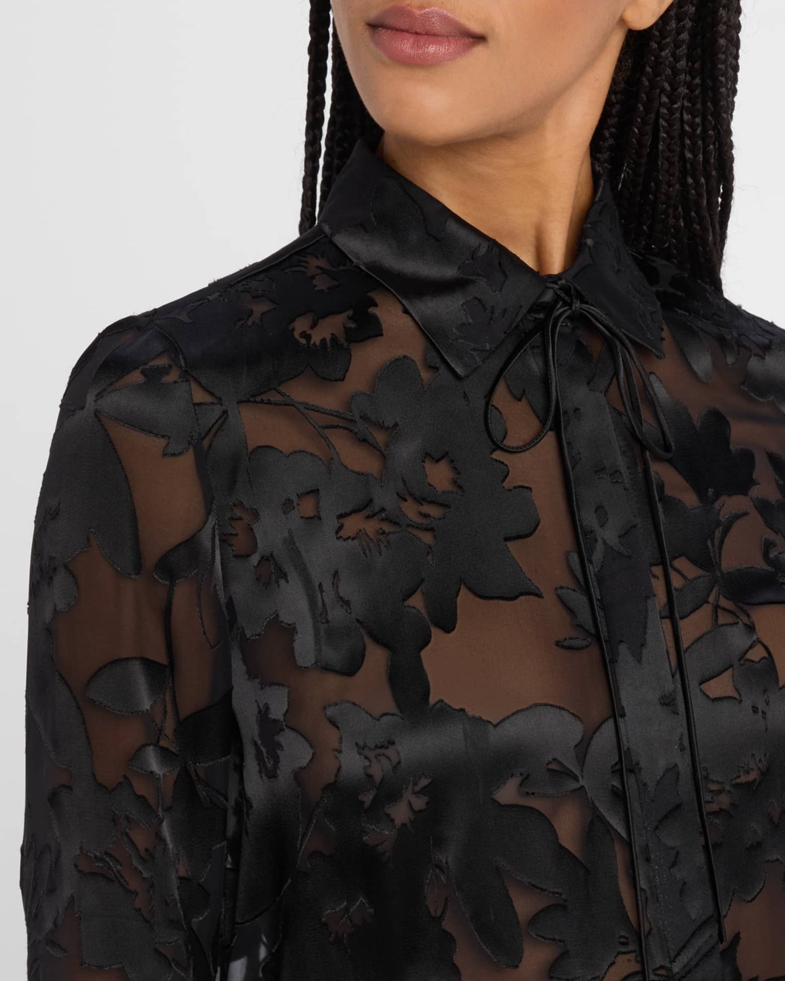 Adam Lippes Mathias Button Down Devore Shirt | Neiman Marcus