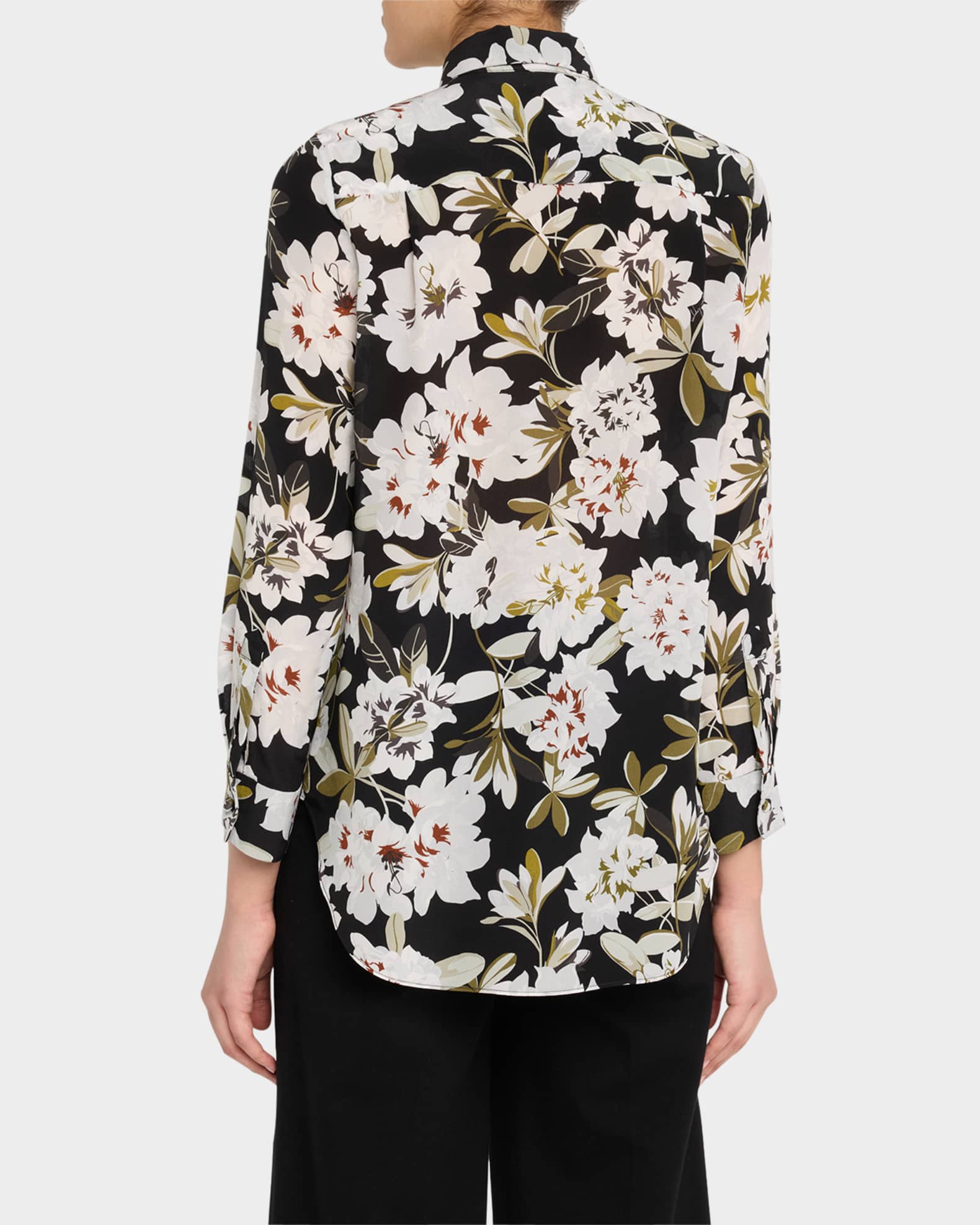 Adam Lippes Mathias Floral-Print Crepe De Chine Shirt | Neiman Marcus