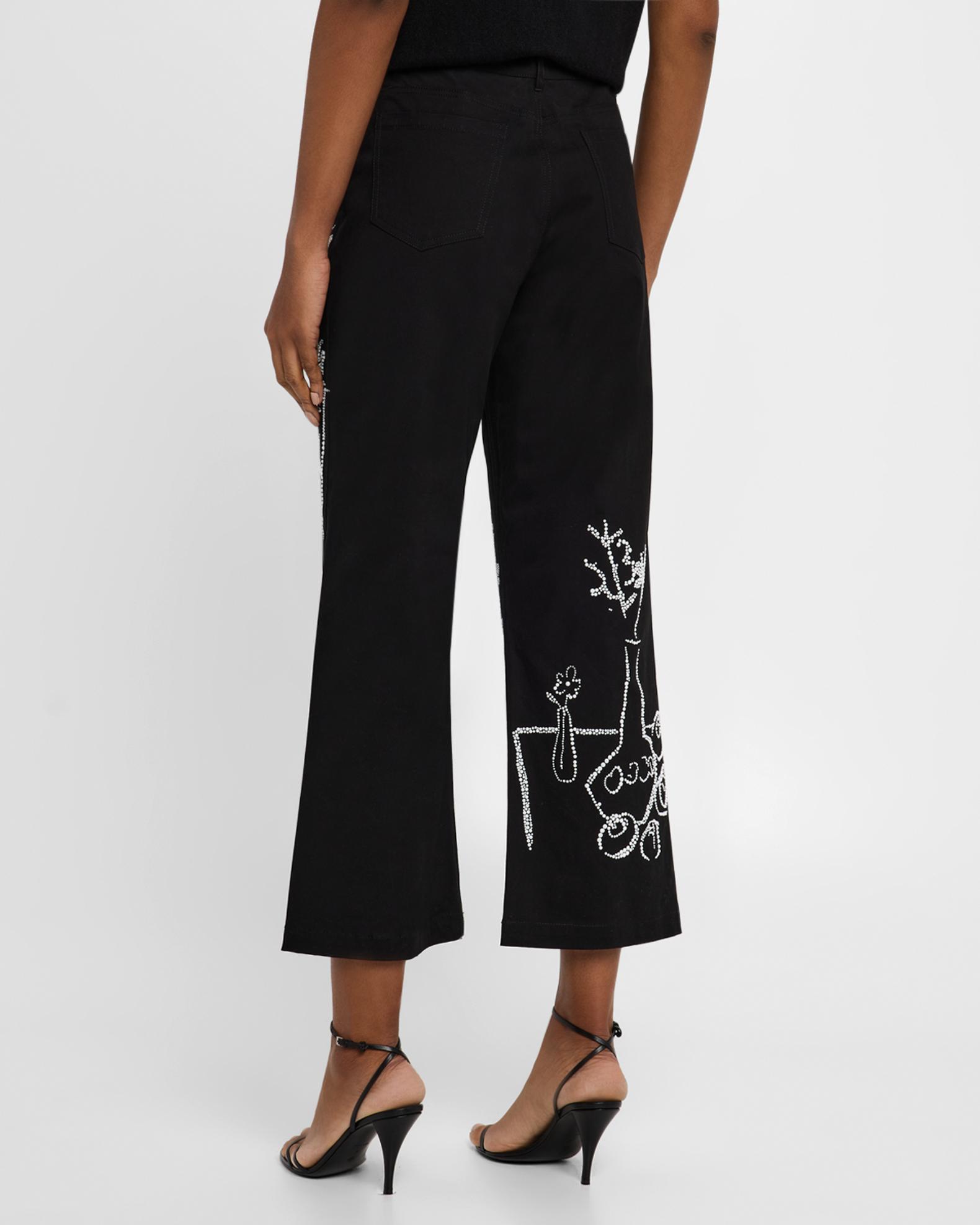 Libertine Still Life Crystal Wide-Leg Crop Pants | Neiman Marcus