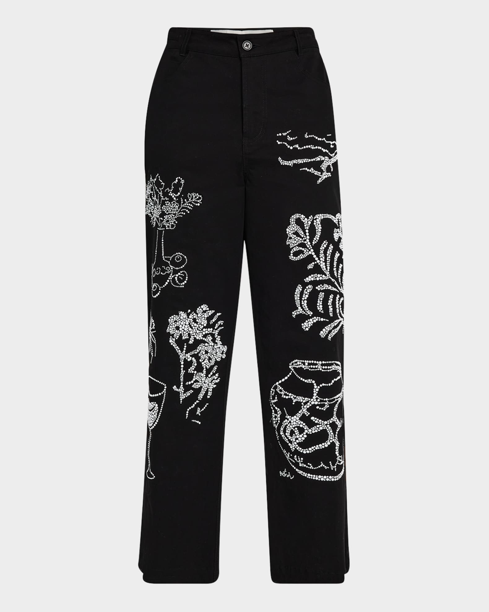 Libertine Still Life Crystal Wide-Leg Crop Pants | Neiman Marcus