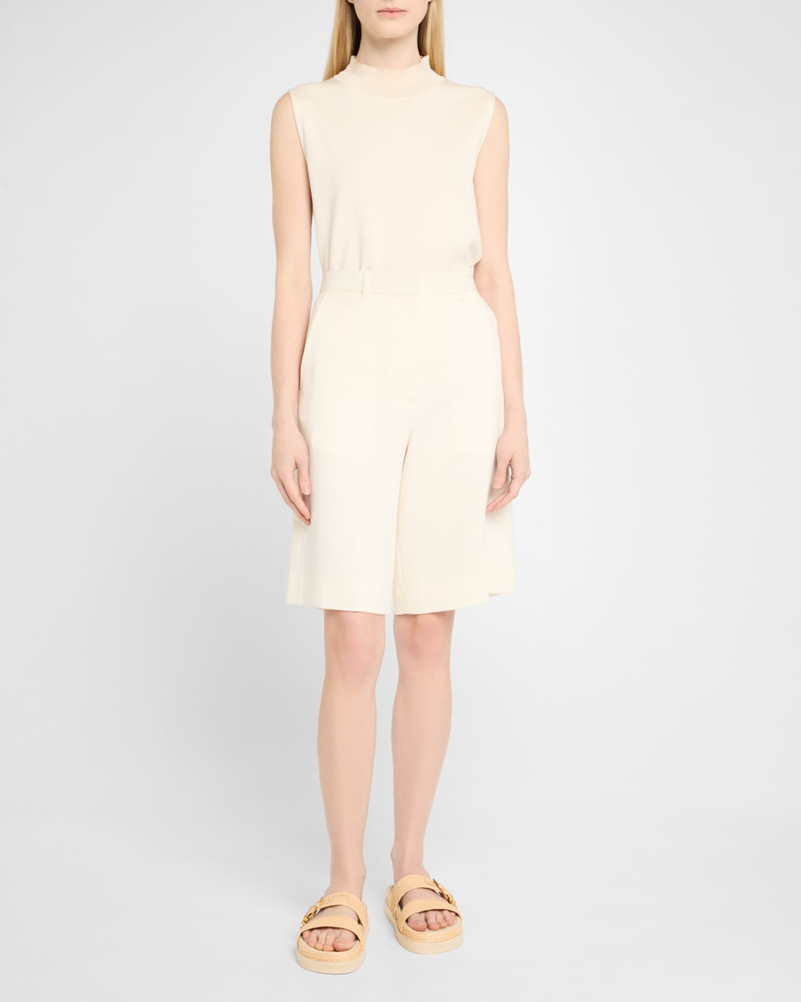 SIMKHAI Aida Raffia Double Band Sporty Sandals | Neiman Marcus