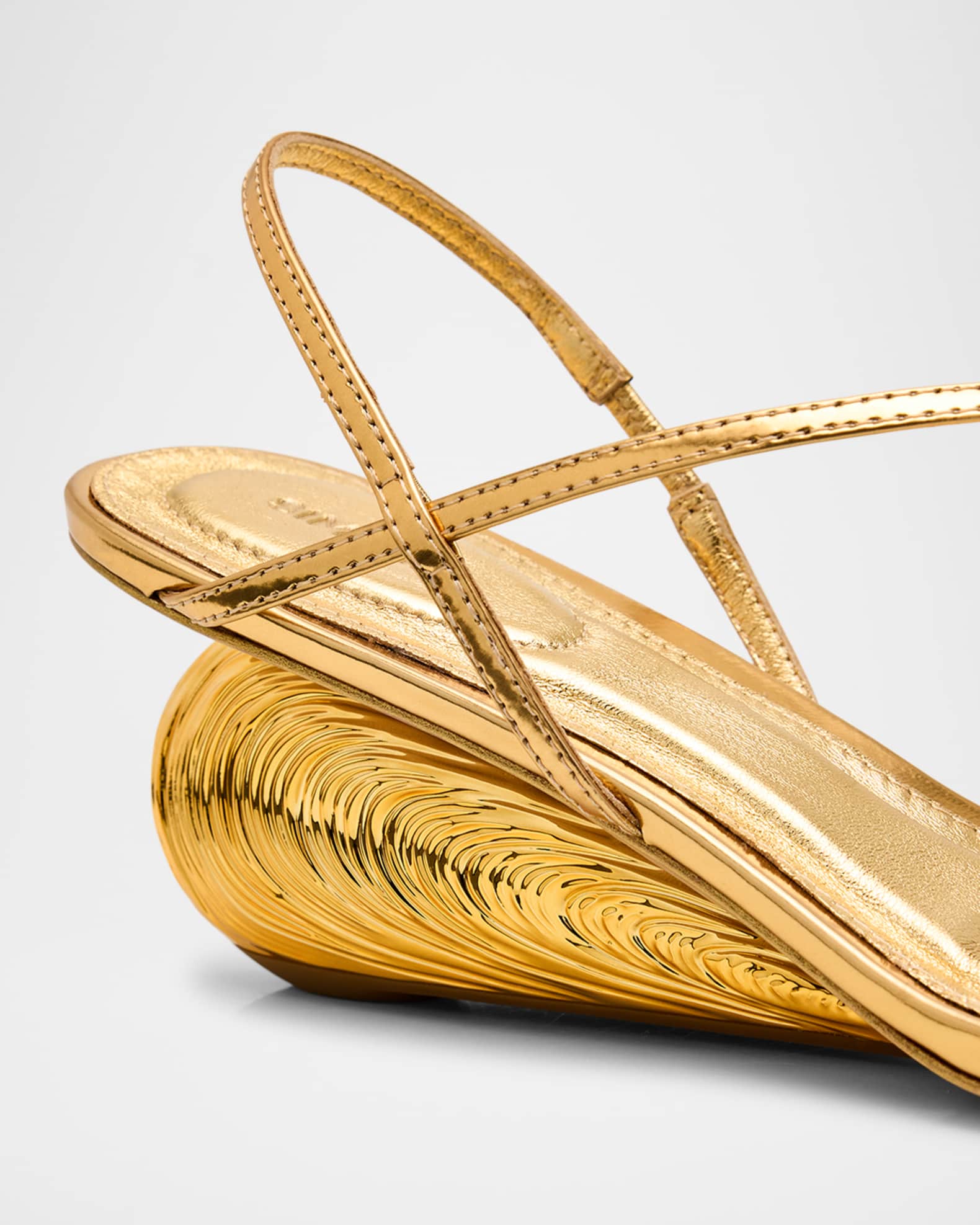 SIMKHAI Bridget Metallic Wedge Strappy Sandals | Neiman Marcus