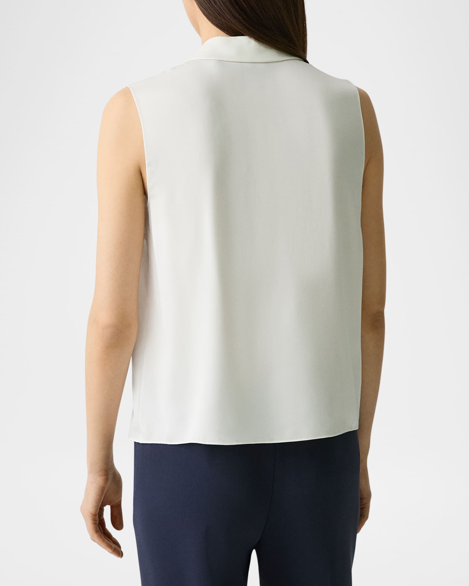 Theory Sleeveless Silk Camp Blouse | Neiman Marcus
