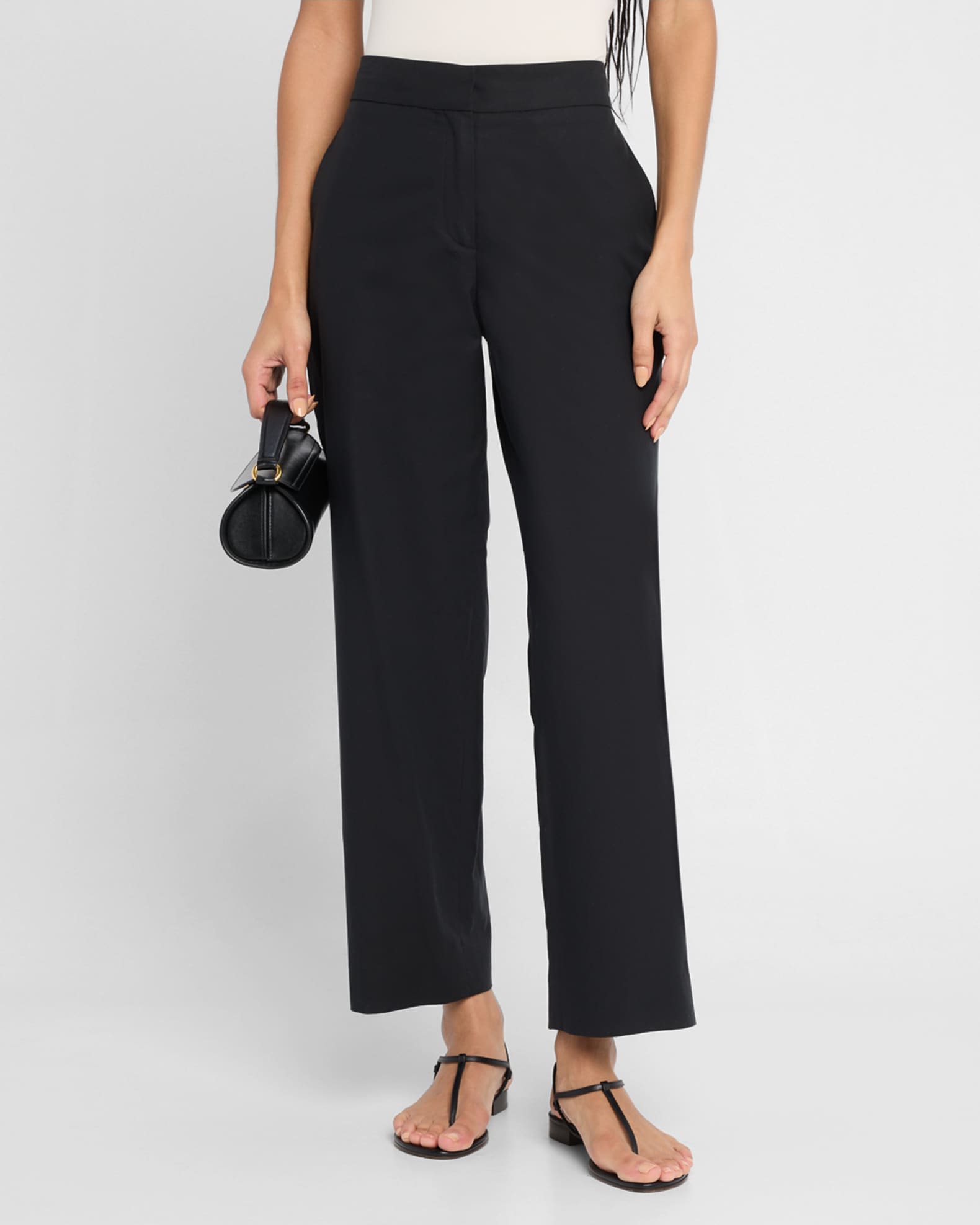 Nili Lotan Nohan Straight-Leg Ankle Cotton Pants | Neiman Marcus