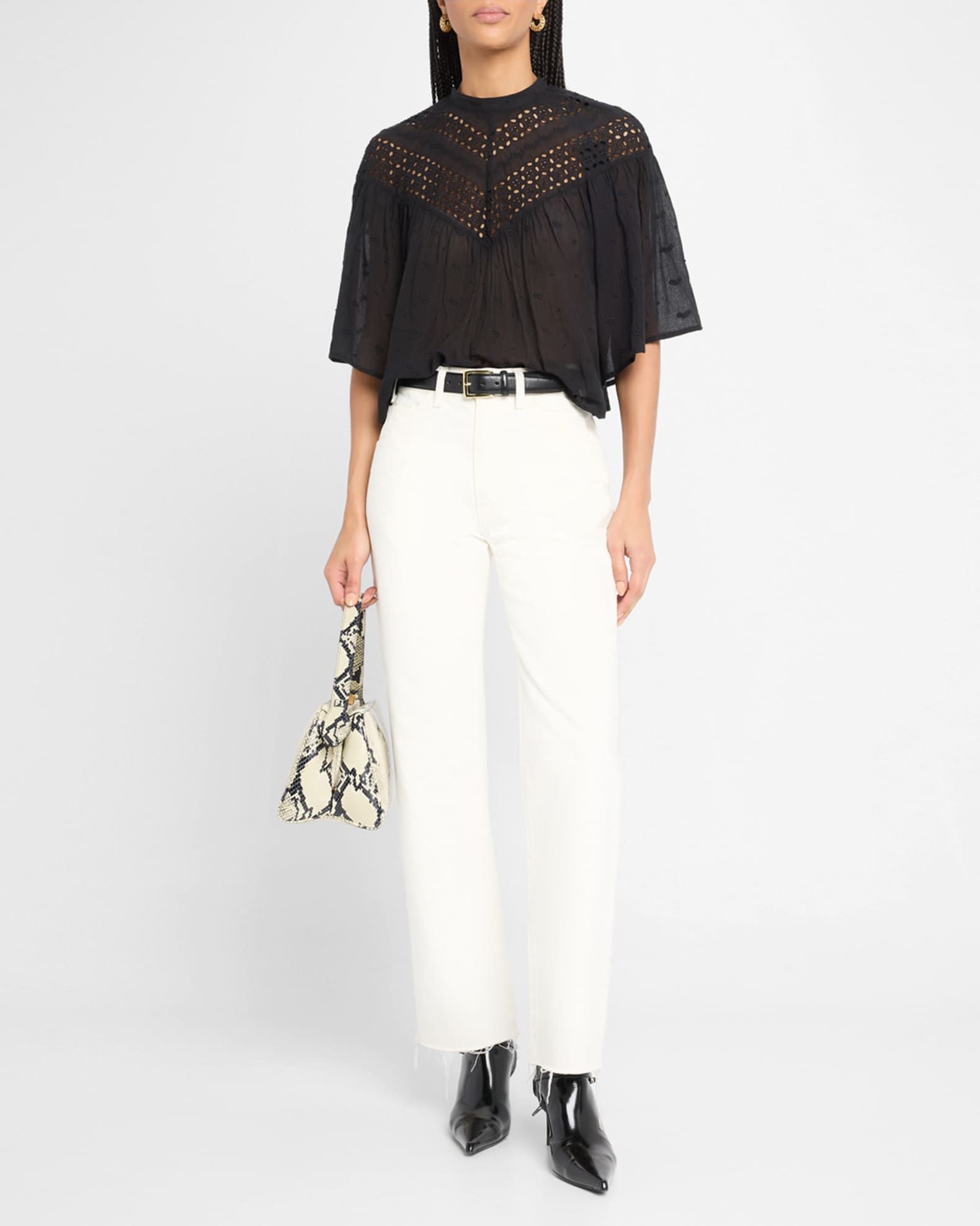 Nili Lotan Calla Straight-Leg Ankle Raw-Hem Jeans | Neiman Marcus