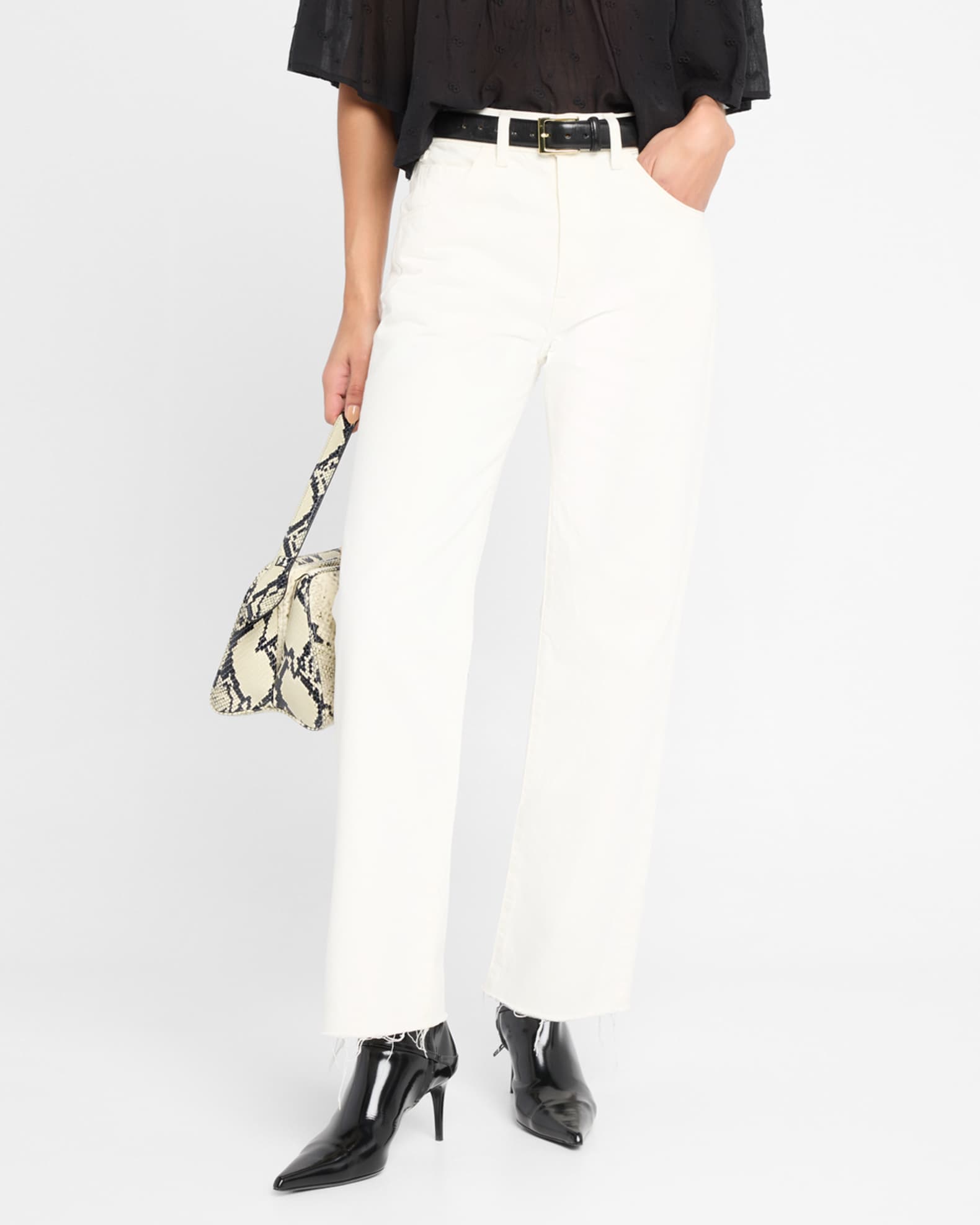 Nili Lotan Calla Straight-Leg Ankle Raw-Hem Jeans | Neiman Marcus