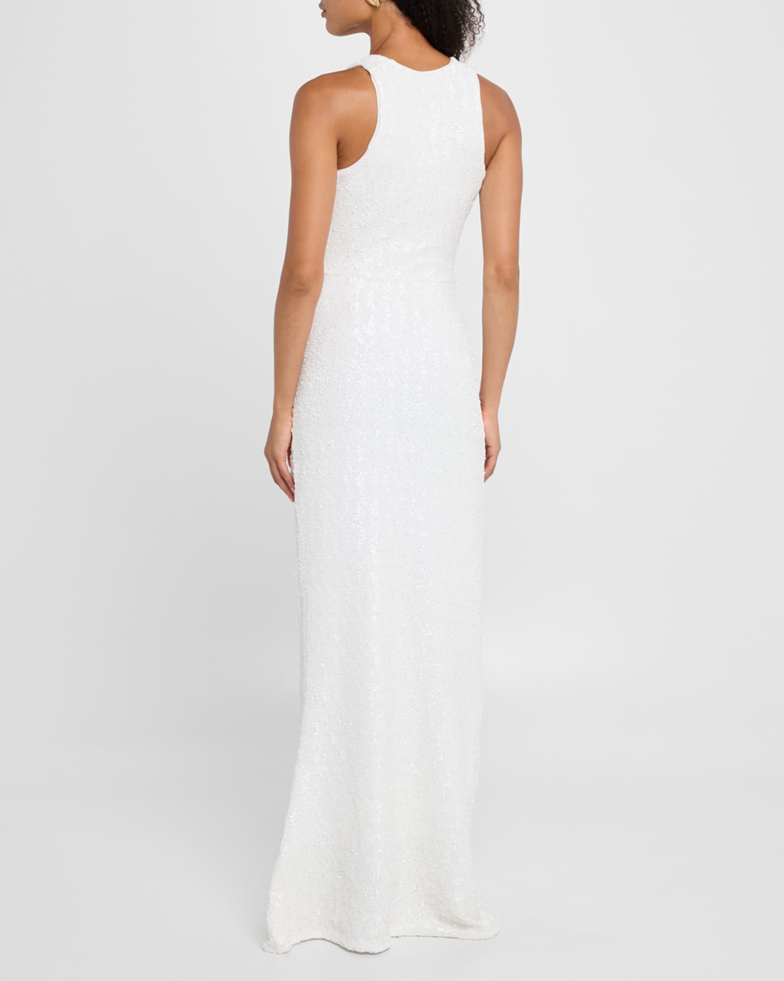 Chiara Boni La Petite Robe Ryosei Deep V-Neck Sequin Column Gown ...